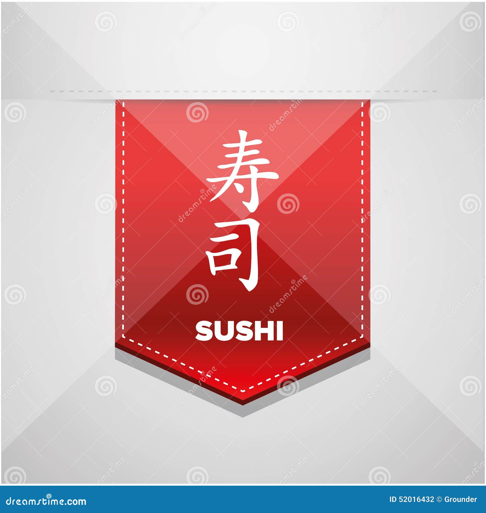 Sushi sign red ribbon stock illustration. Illustration of kitchen ...