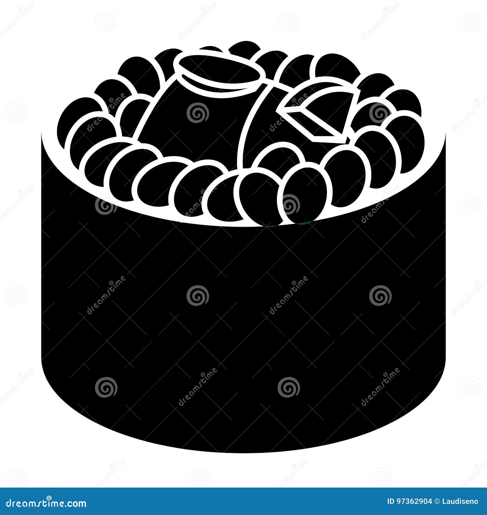 Sushi silhouette stock vector. Illustration of rice, silhouette - 97362904