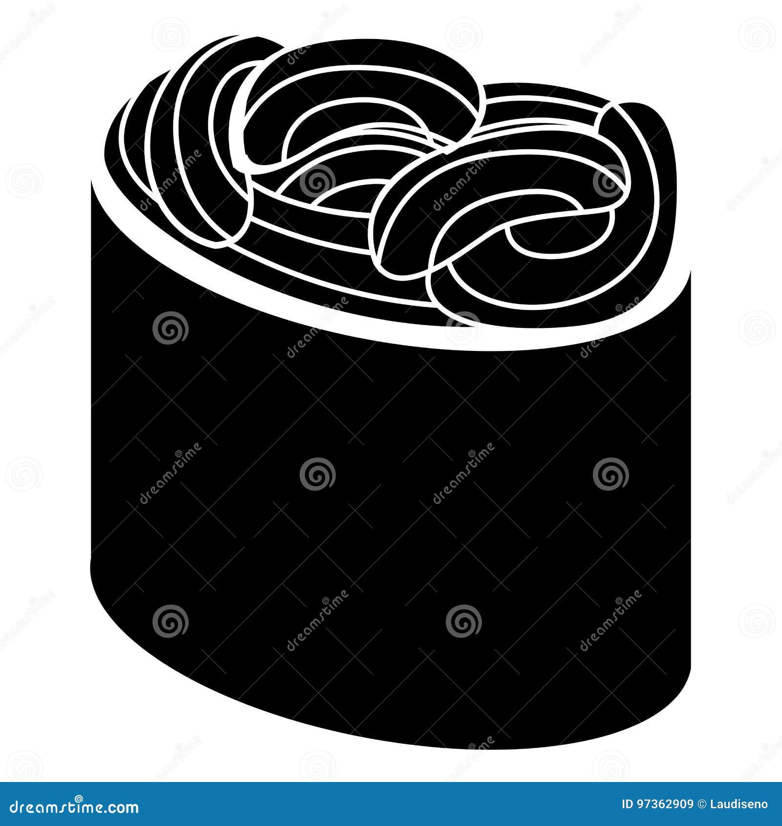 Sushi silhouette stock vector. Illustration of japanese - 97362909