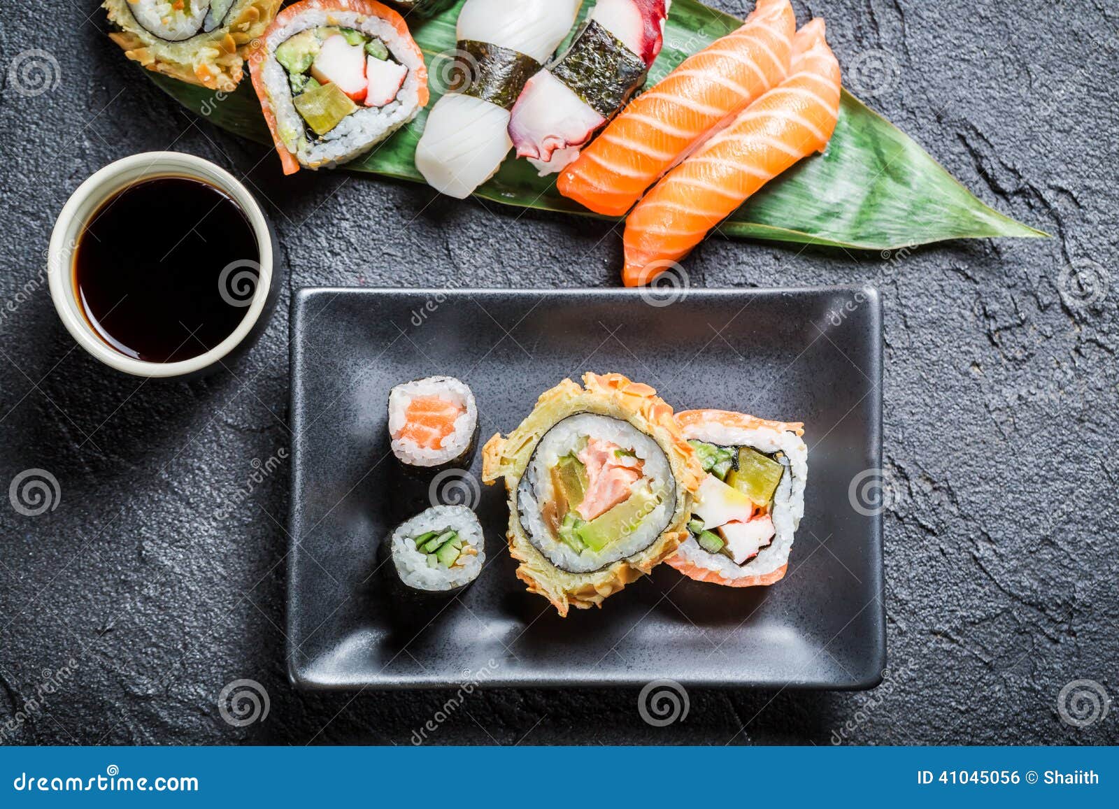 Sushi with soy sauce stock photo. Image of gourmet, cuisine - 41045056