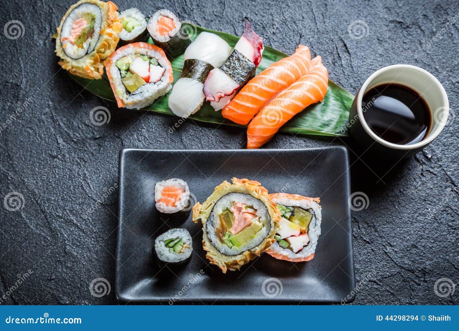 Sushi with soy sauce stock photo. Image of japanese, fresh - 44298294