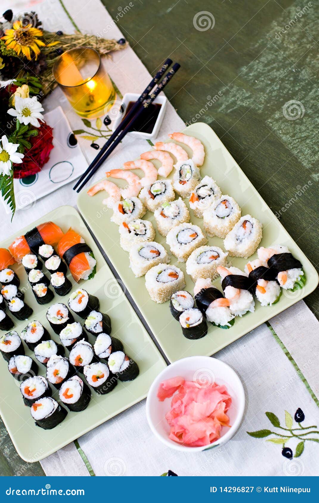 Sushi table stock image. Image of homemade, oriental - 14296827