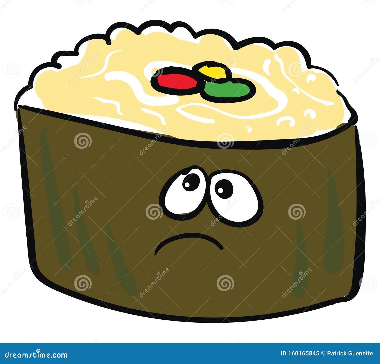 Sad Sushi, Vector or Color Illustration Stock Vector - Illustration of ...