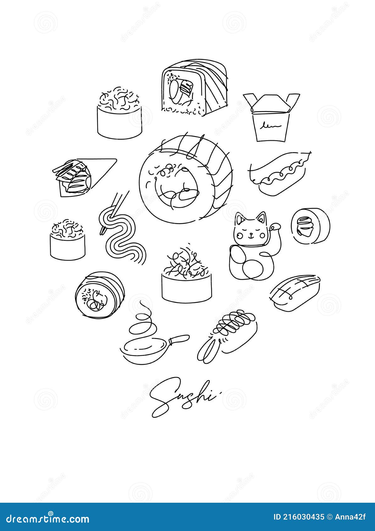 Sushi types poster stock vector. Illustration of gourmet - 216030435