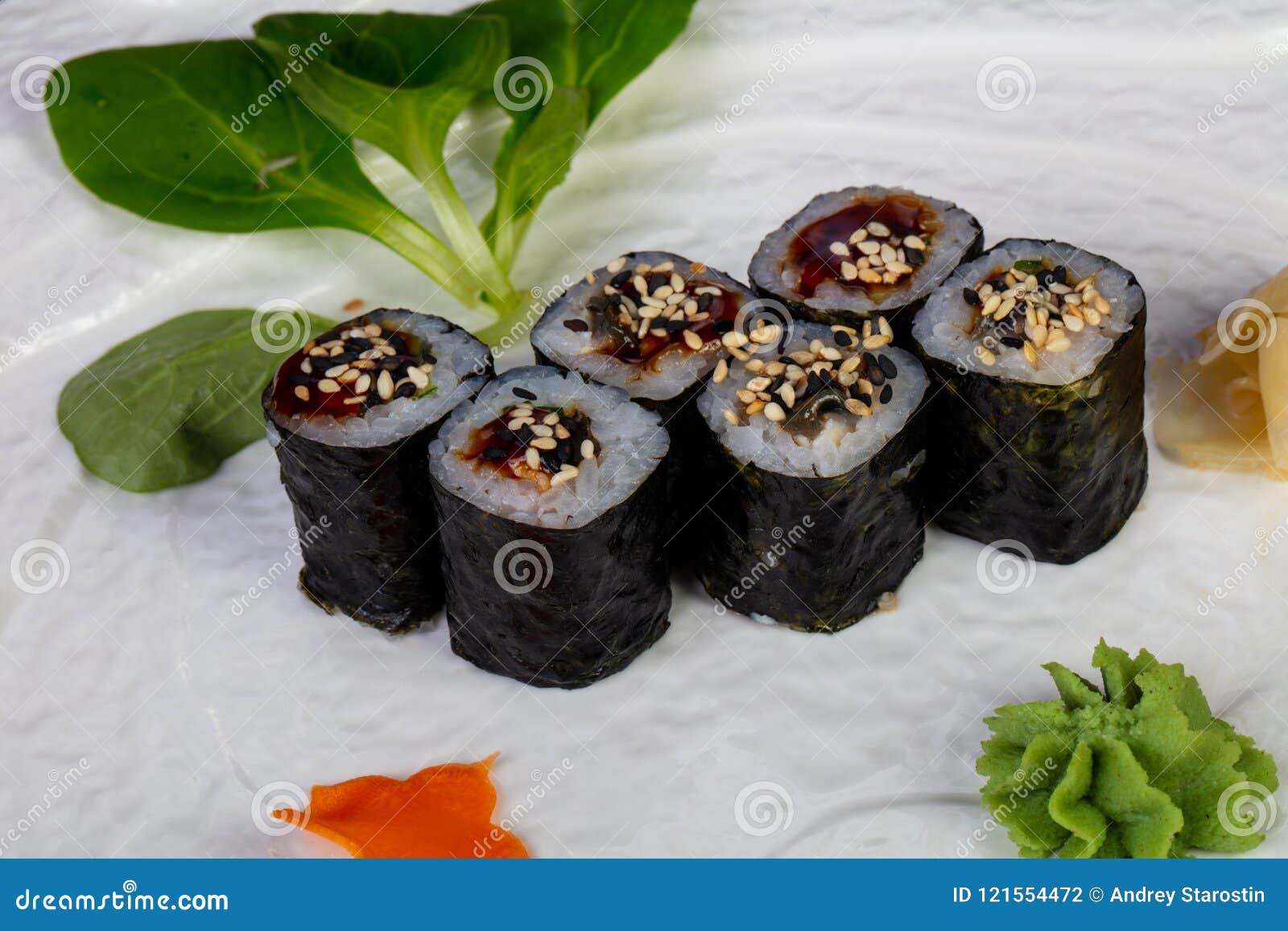 Sushi Unagi maki stock photo. Image of smoked, fresh - 121554472