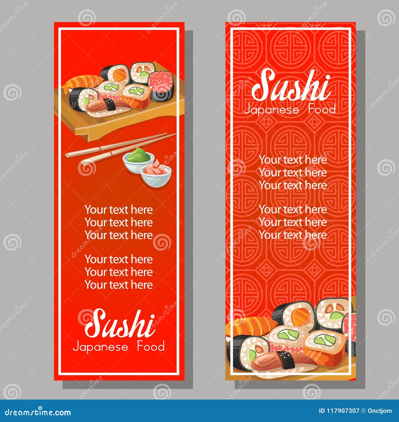 Sushi vertical banner stock vector. Illustration of additional - 117907307