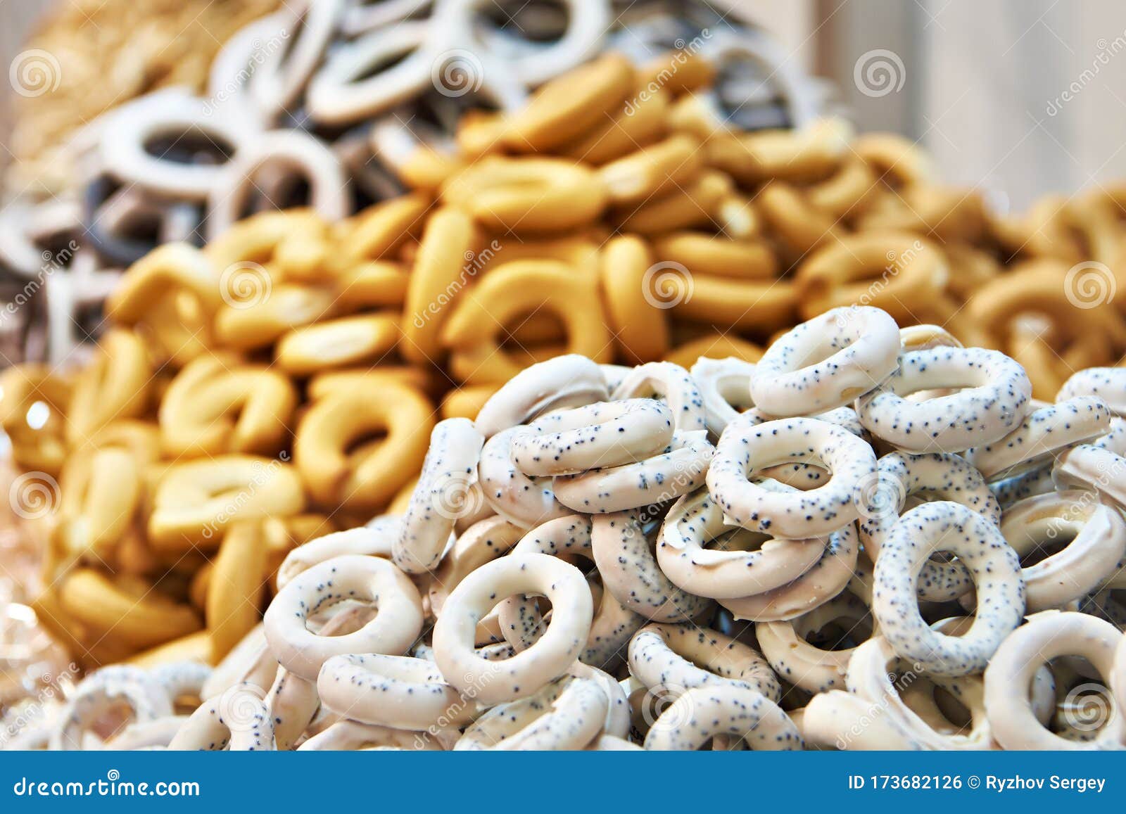 Sushki bagels in store stock photo. Image of eating - 173682126