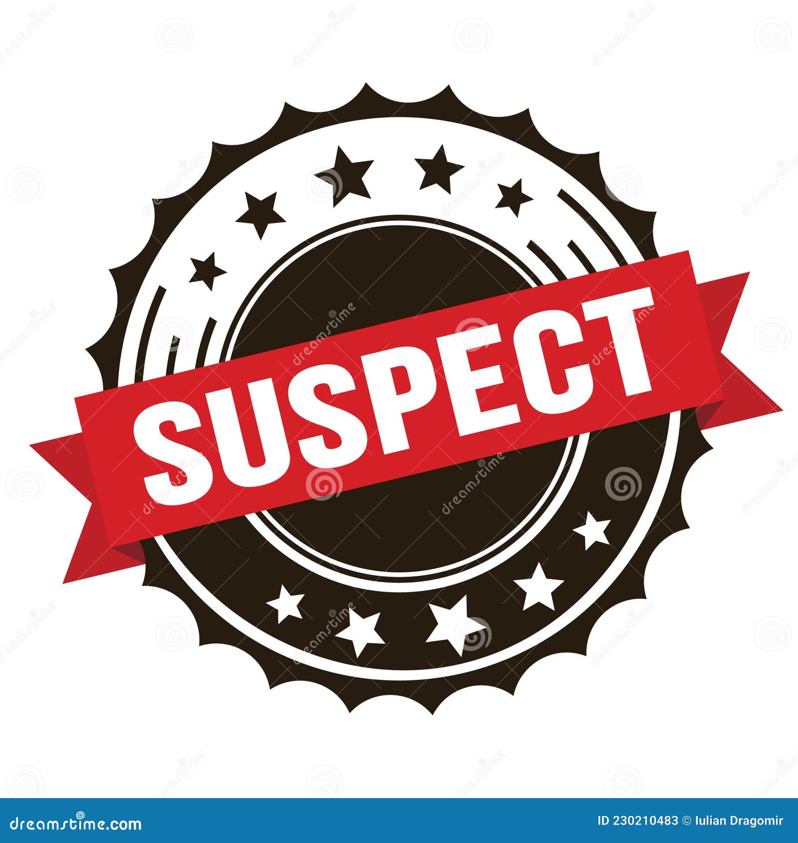 SUSPECT Text on Red Brown Ribbon Stamp Stock Illustration ...