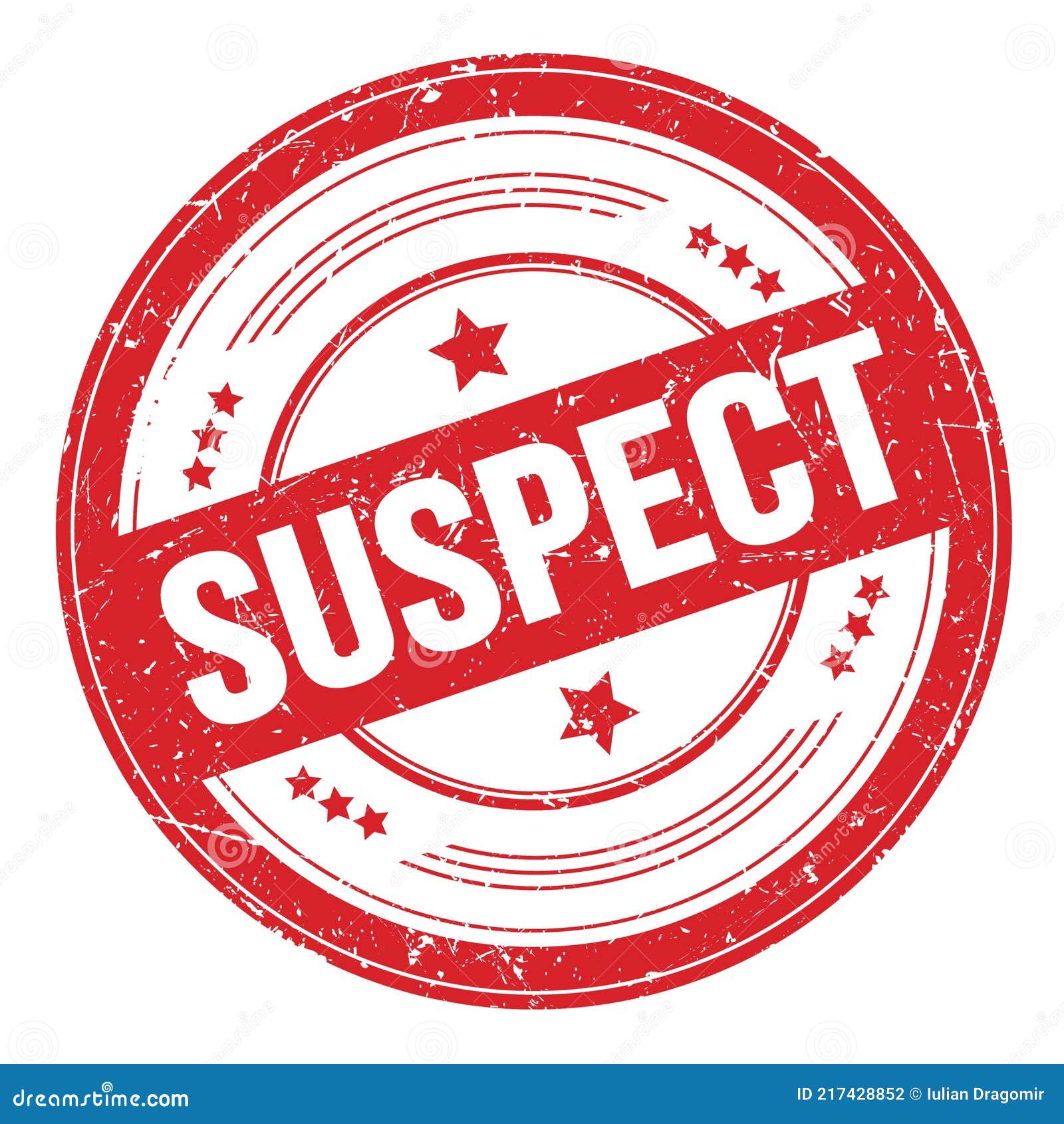 SUSPECT Text on Red Round Grungy Stamp Stock Illustration ...