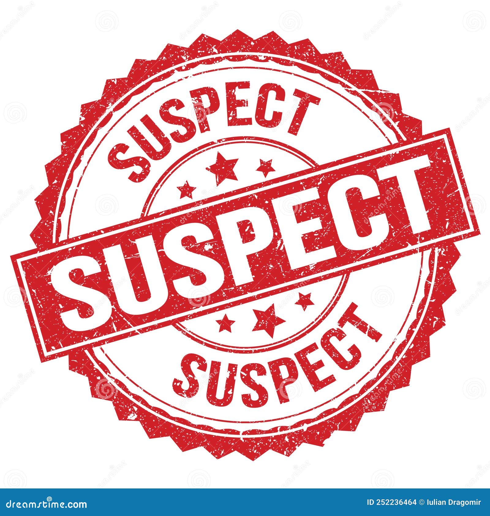 SUSPECT Text on Red Round Stamp Sign Stock Illustration - Illustration ...