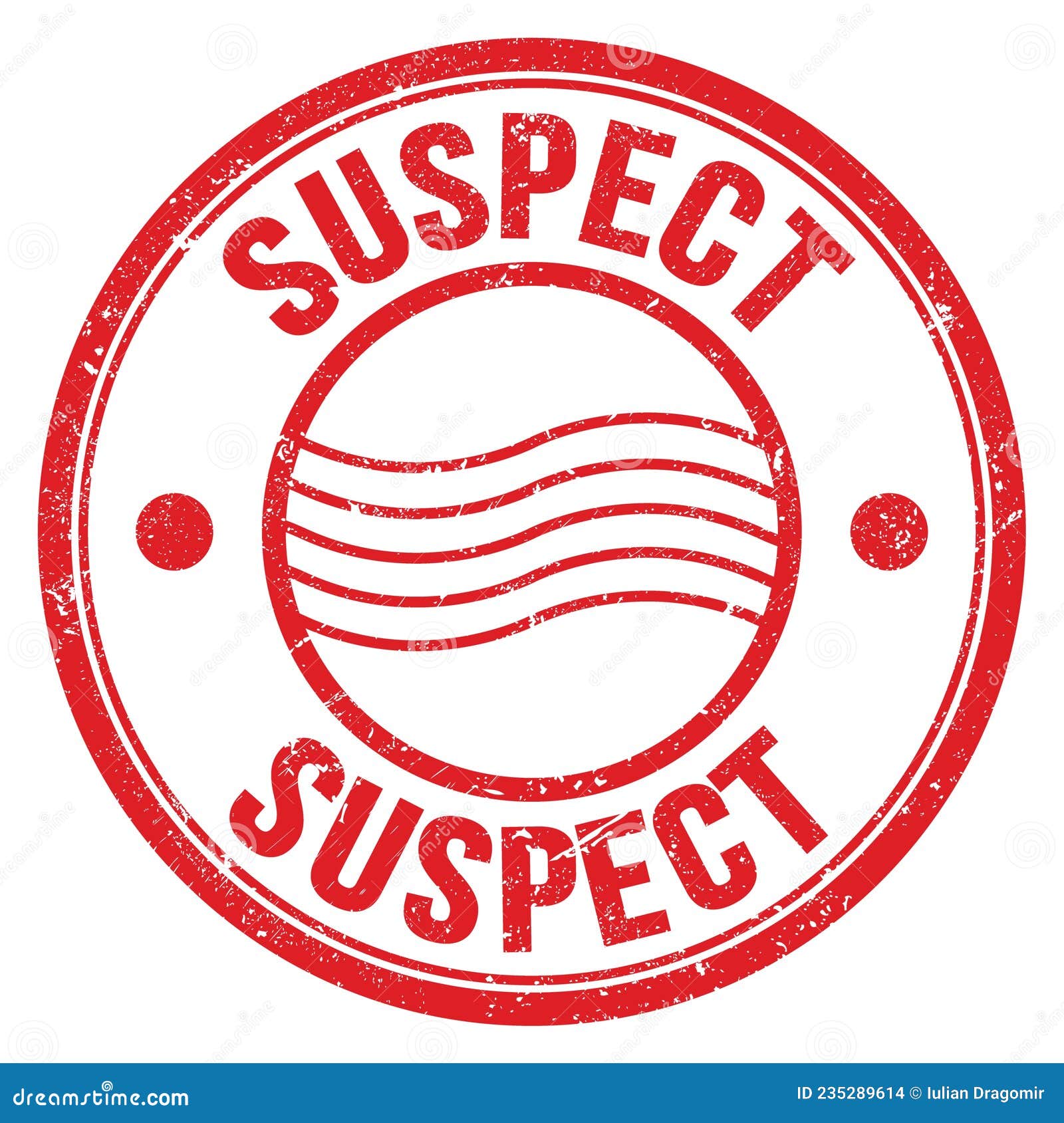 SUSPECT Text Written on Red Round Postal Stamp Sign Stock Illustration ...