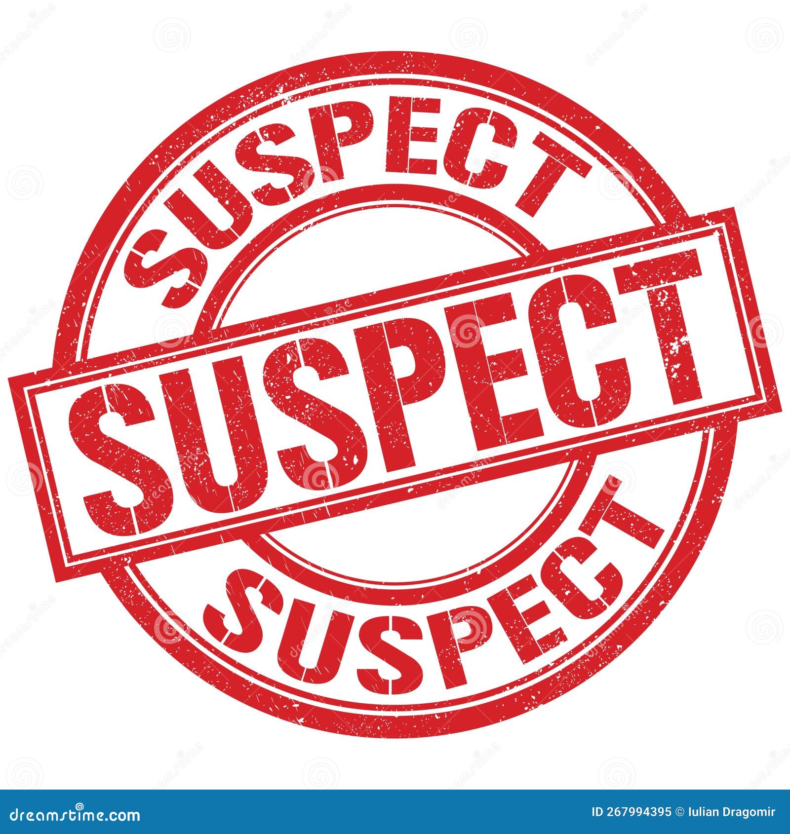 SUSPECT Written Word on Red Stamp Sign Stock Illustration ...