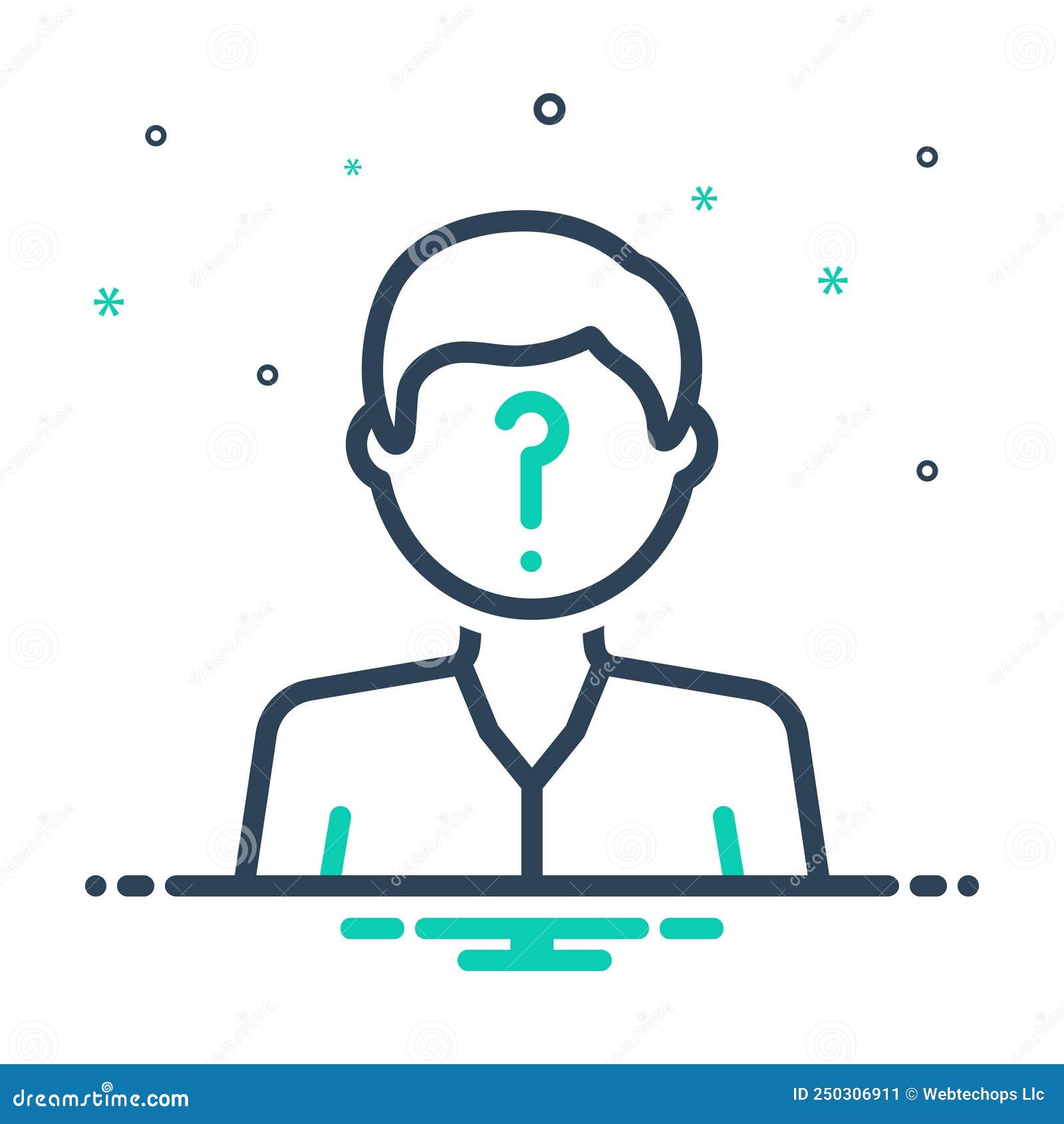 Mix Icon for Suspected, Suspicious and Doubtful Stock Illustration ...