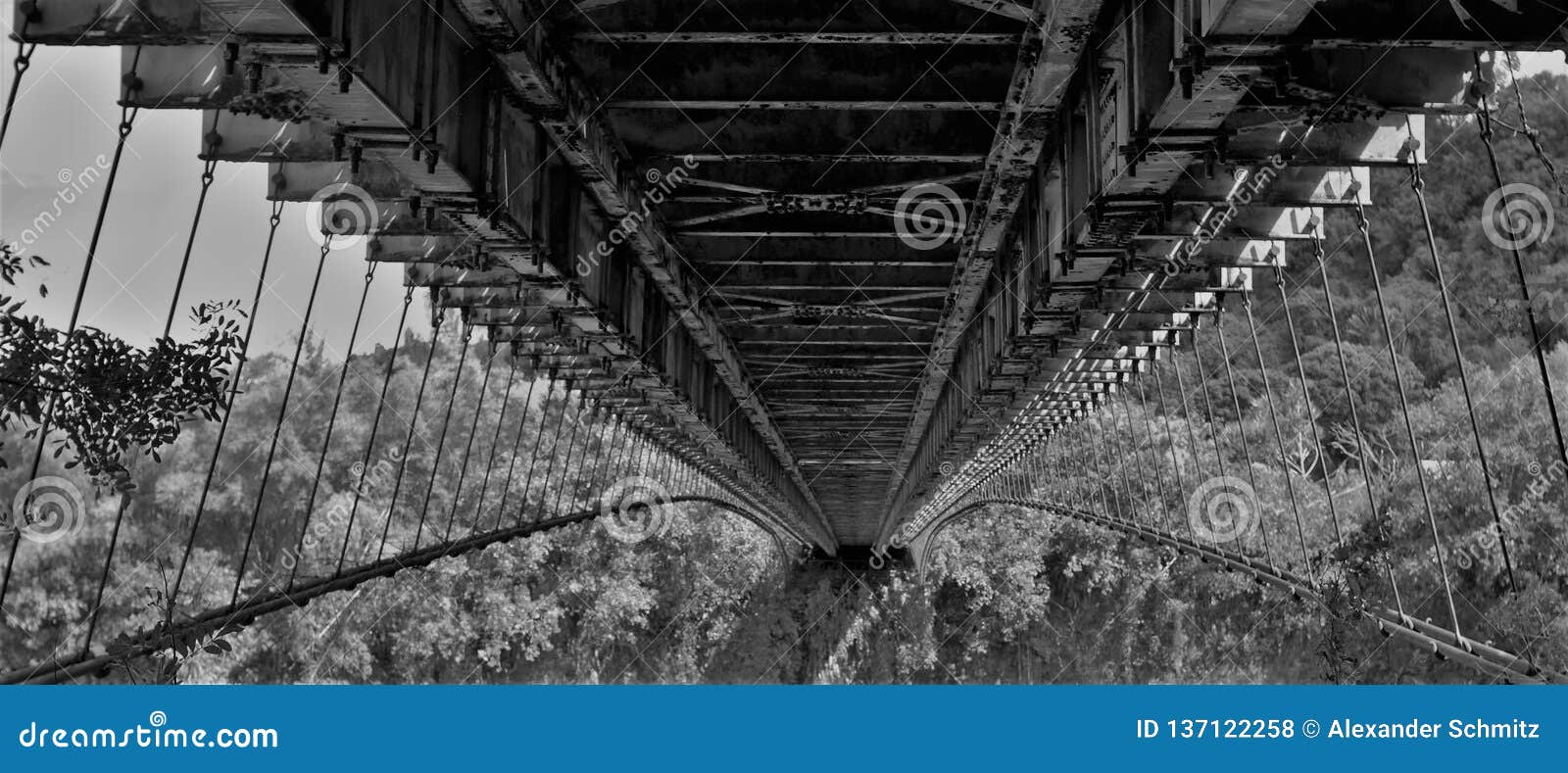 Suspended Bridge on La Reunion Island from Below Stock Photo - Image of ...