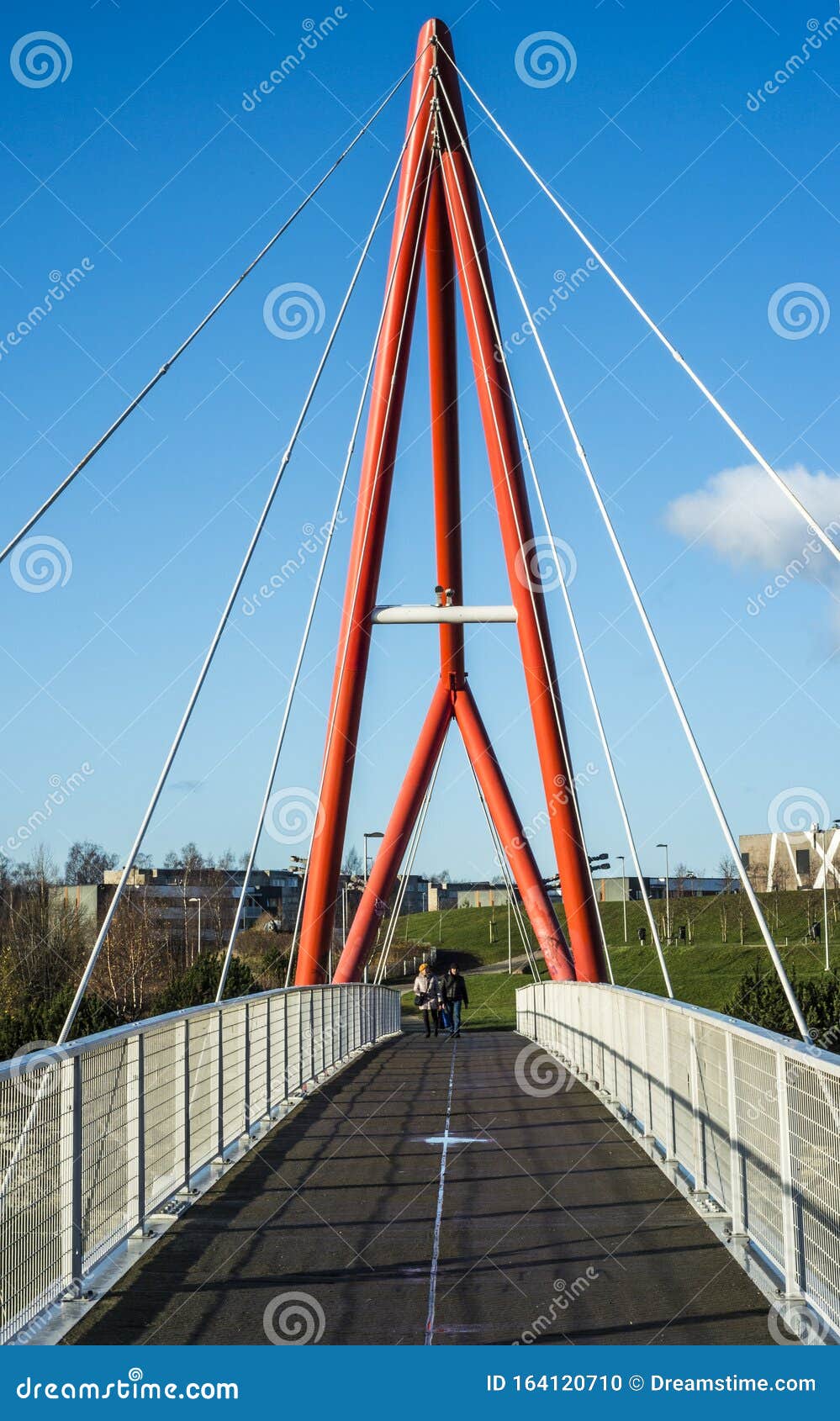 Suspended Cable-stayed Pedestrian Bridge Editorial Image ...
