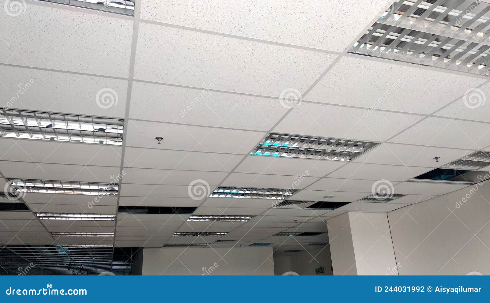 Suspended Ceiling Frame and Board Under Construction at the ...