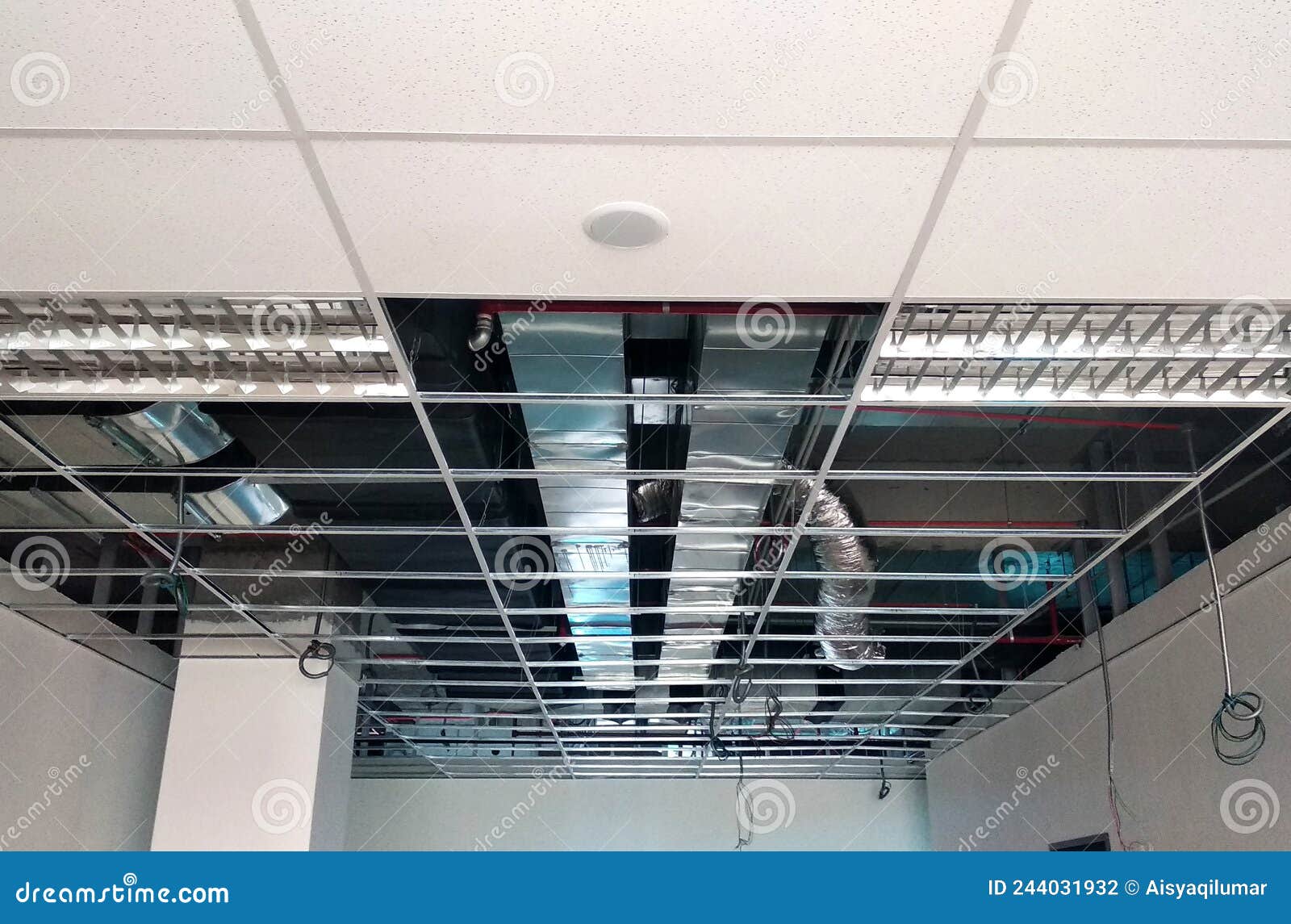 Suspended Ceiling Frame and Board Under Construction at the ...