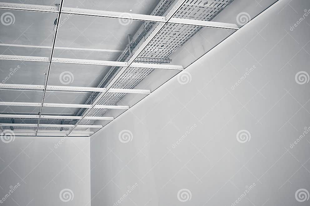 Framework of False Ceilings Stock Image - Image of design, drywall ...
