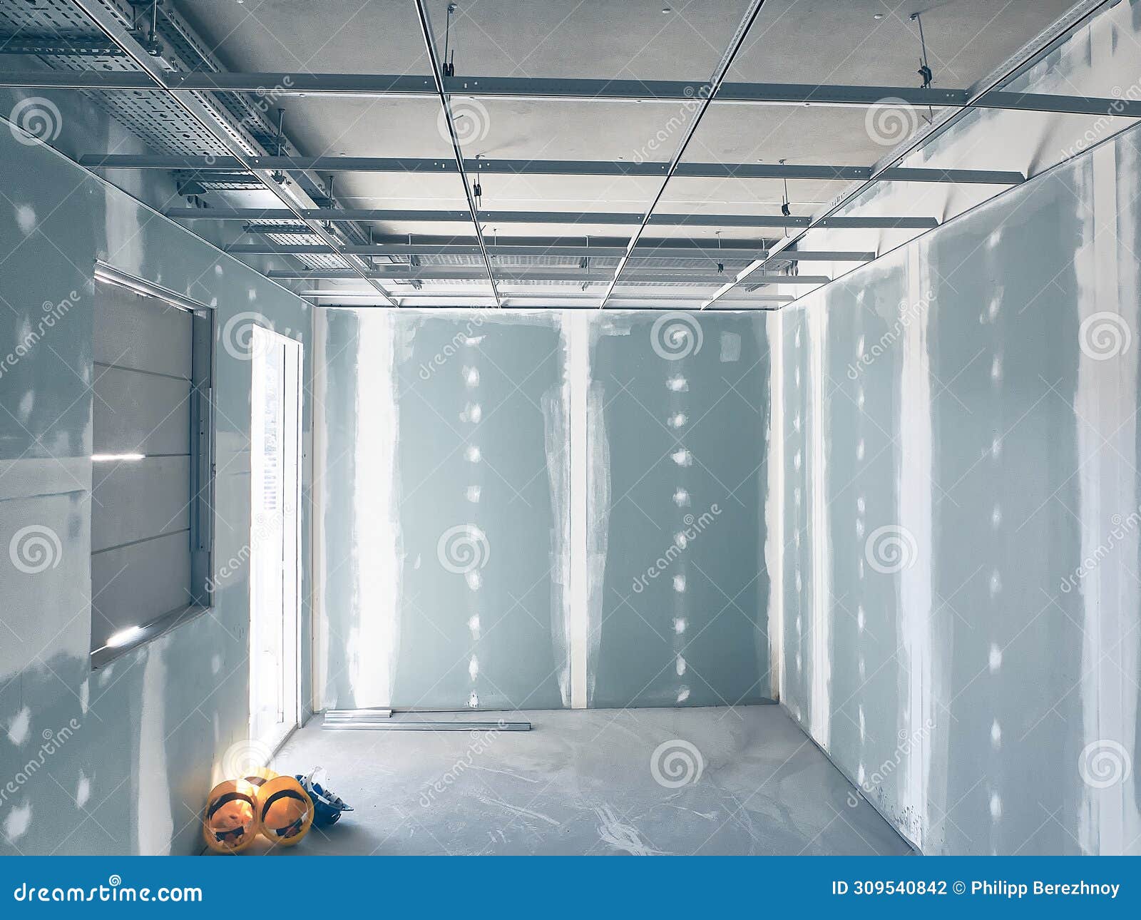 Framework of False Ceilings Stock Photo - Image of building, industrial ...