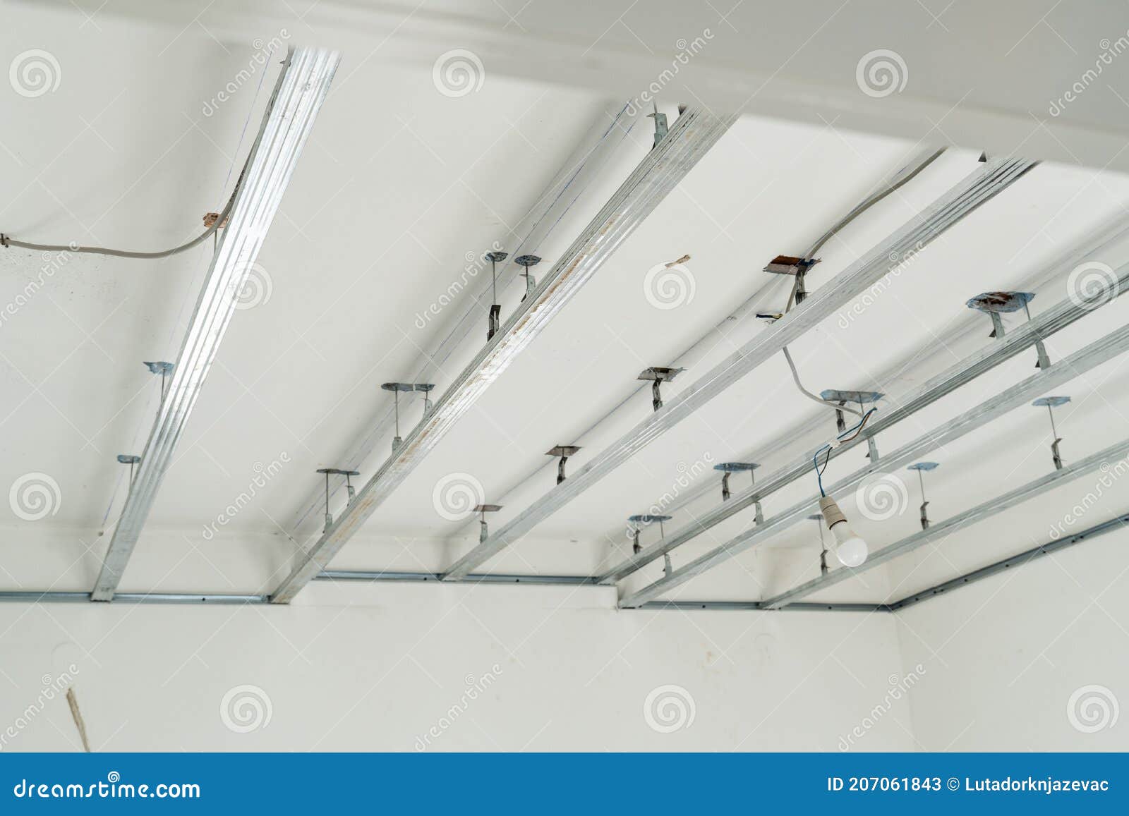Suspended Ceiling Profiles for Drywall Construction in Room Renovation ...