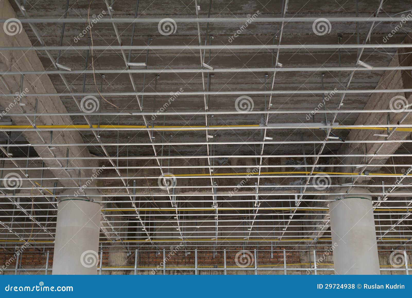 Suspended Ceiling System Under Reconstruction Building Stock Photo ...