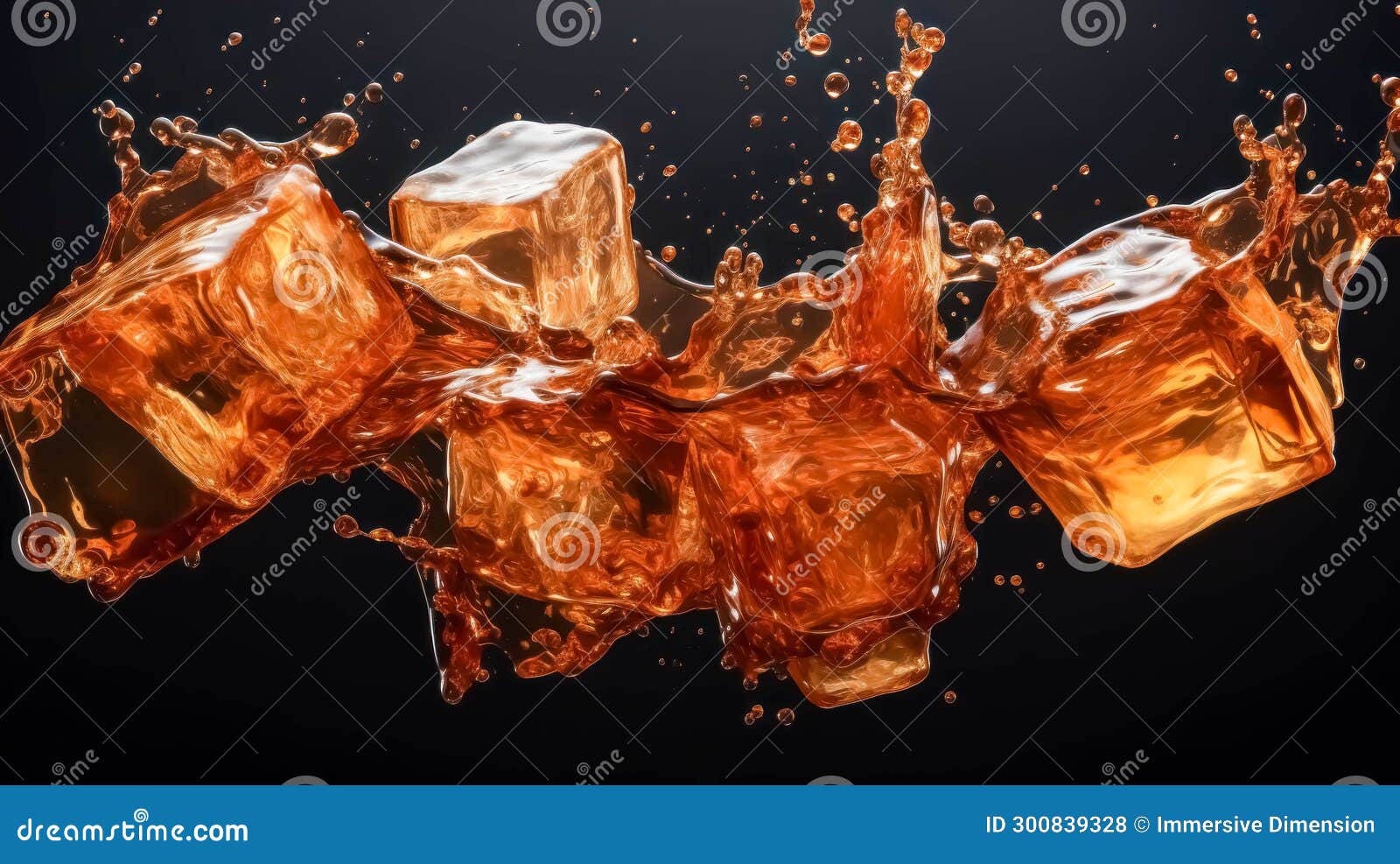 Suspended Cola Ice Cube Splash Texture. Ice Cubes with Cola Stock ...