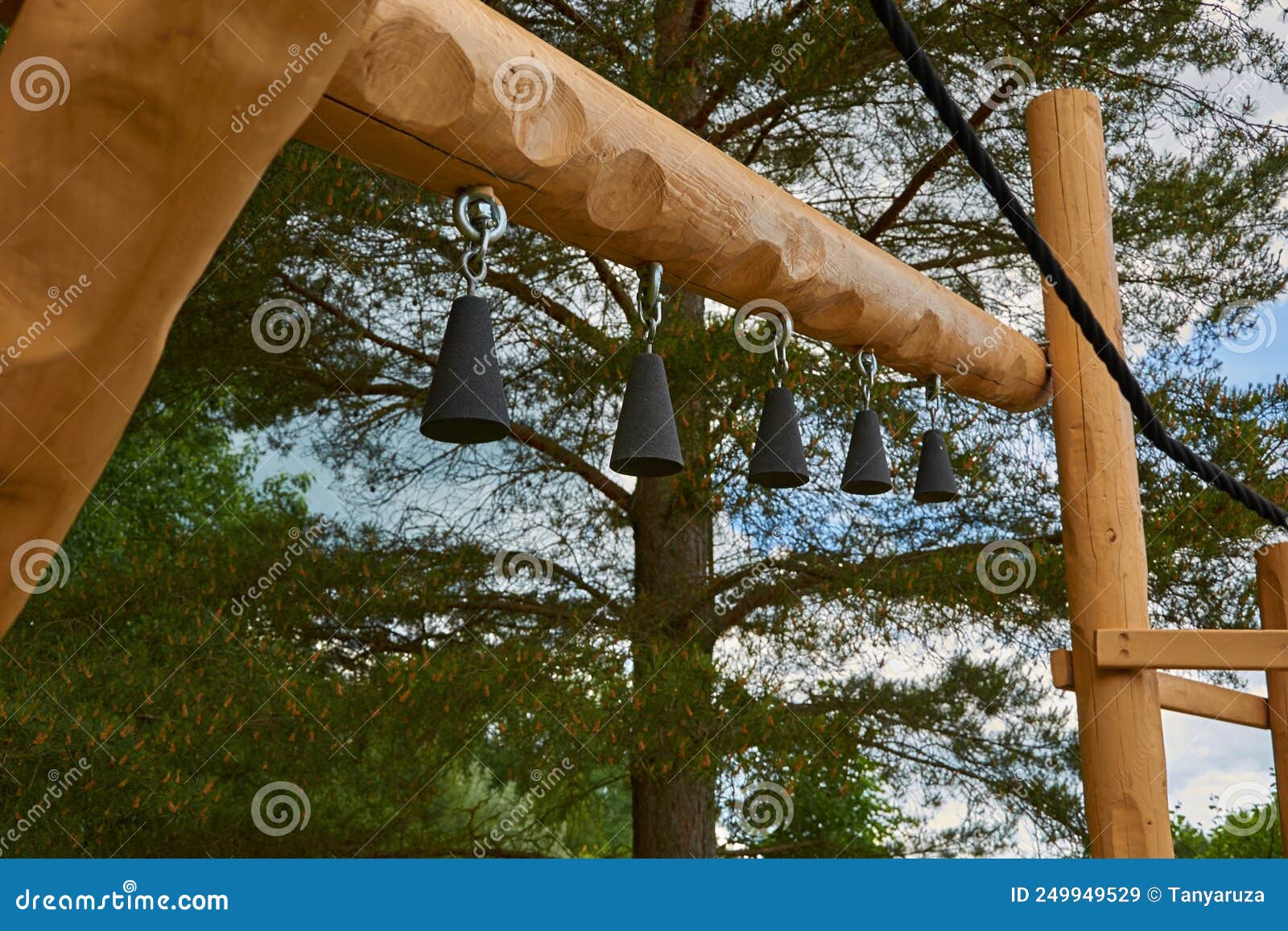 Suspended Elements of the Obstacle Course Close-up Stock Image - Image ...