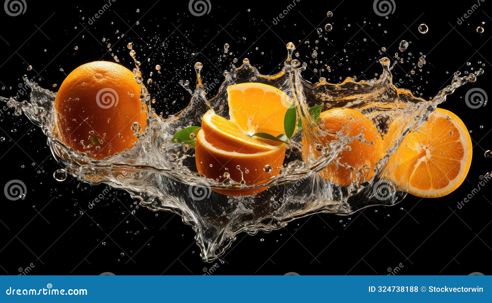 Suspended Falling Orange Fruit Stock Illustration - Illustration of ...