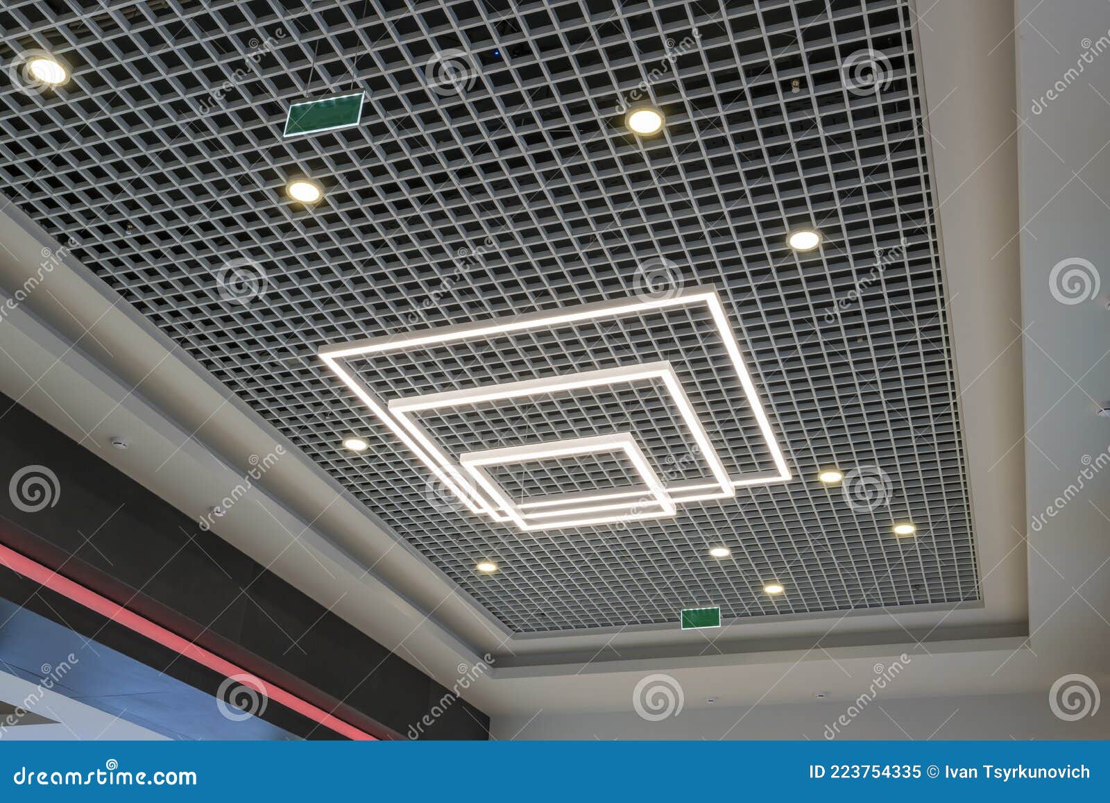 Suspended Grid False Ceiling With Gypsum Board Materials For The Office ...