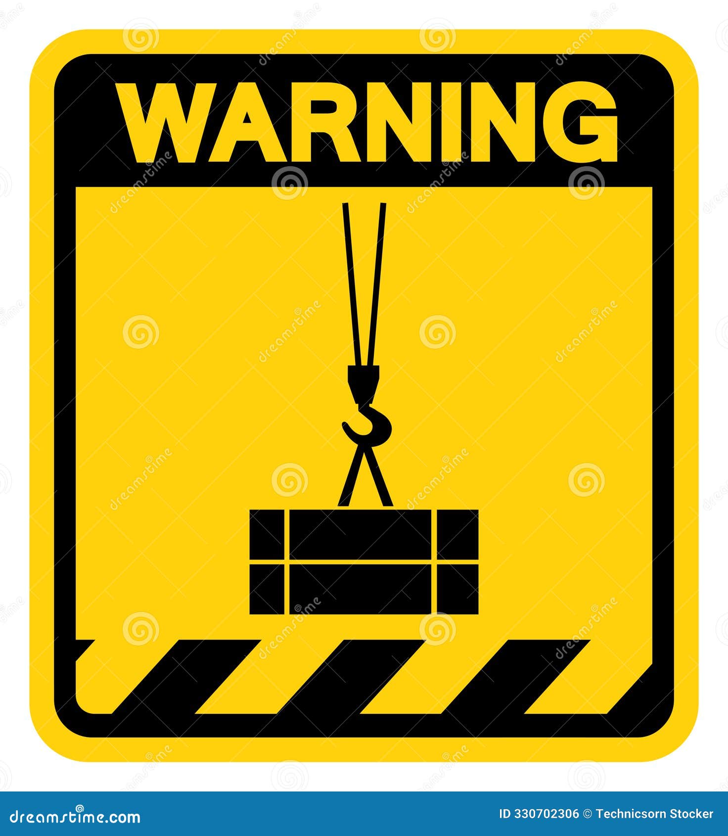 Beware Suspended Load Symbol Sign ,Vector Illustration, Isolate On ...