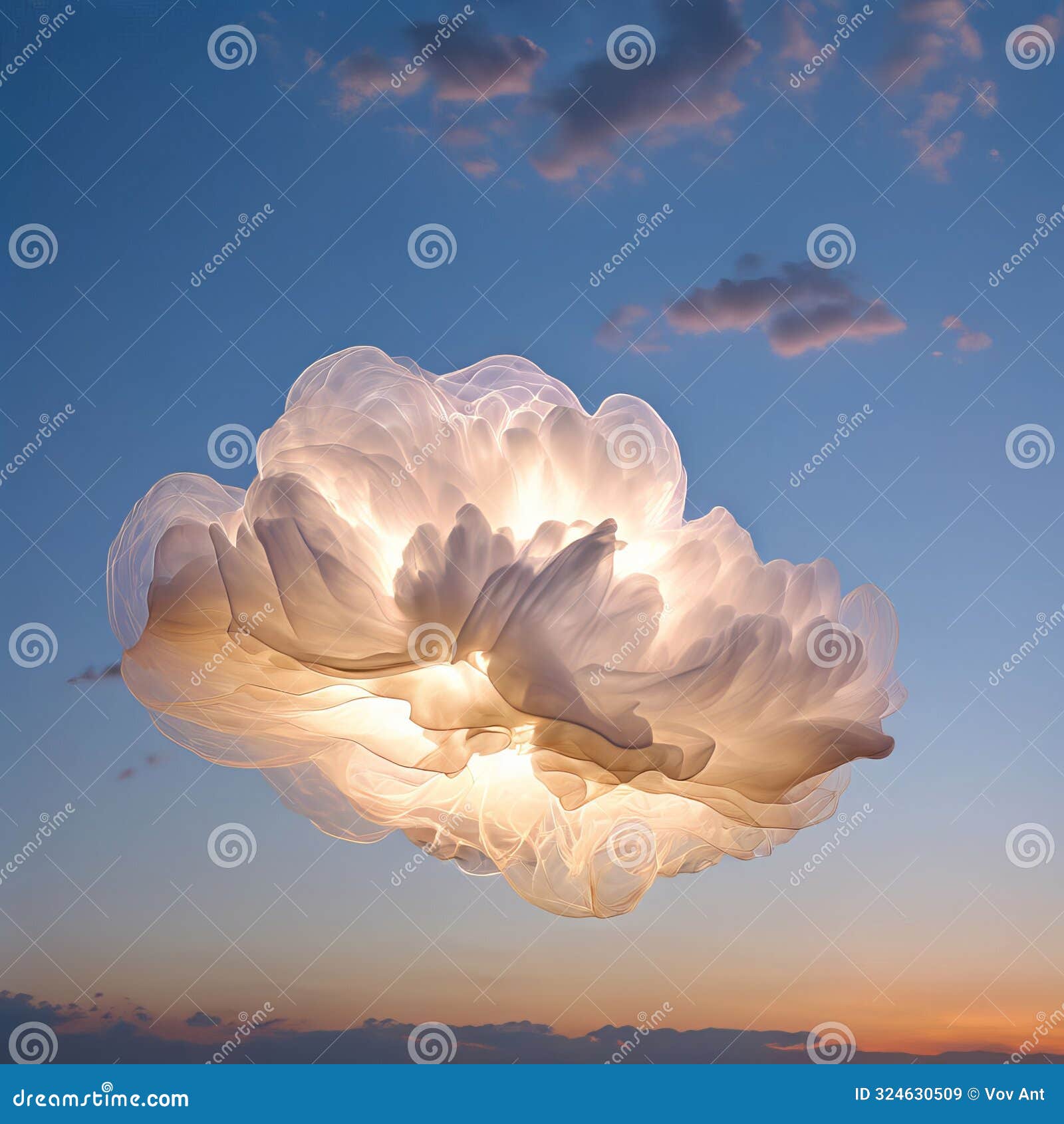 Suspended Luminous Cloud a Sculpture of a Luminous Cloud Tha Ap Stock ...