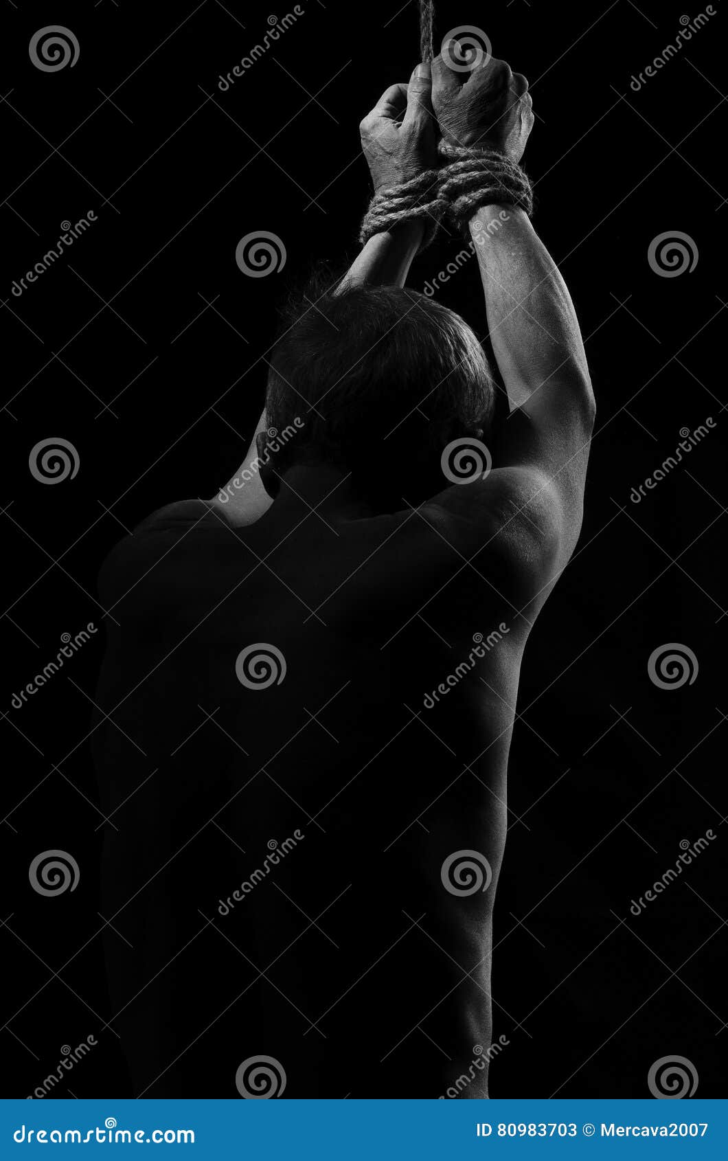 Suspended. stock image. Image of pressure, hostage, rope - 80983703