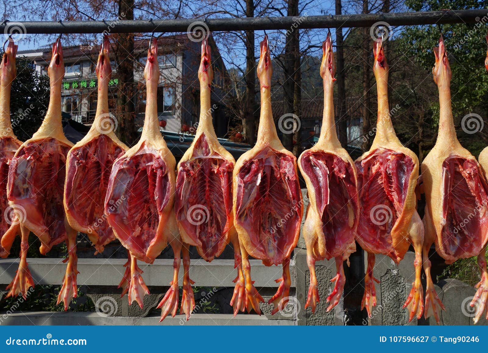 The Meat Drying Outside on the Sun Stock Image - Image of diet, chopped ...