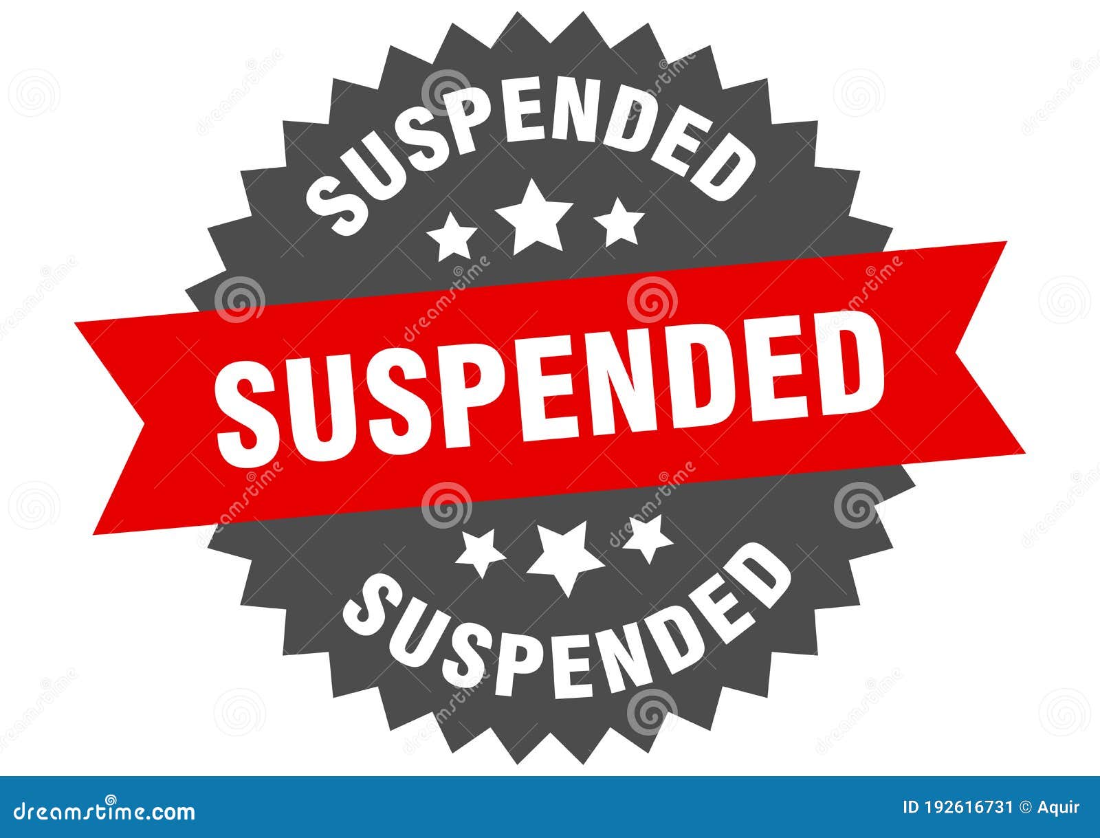 Suspended Sign. Suspended Round Isolated Ribbon Label. Cartoon Vector ...