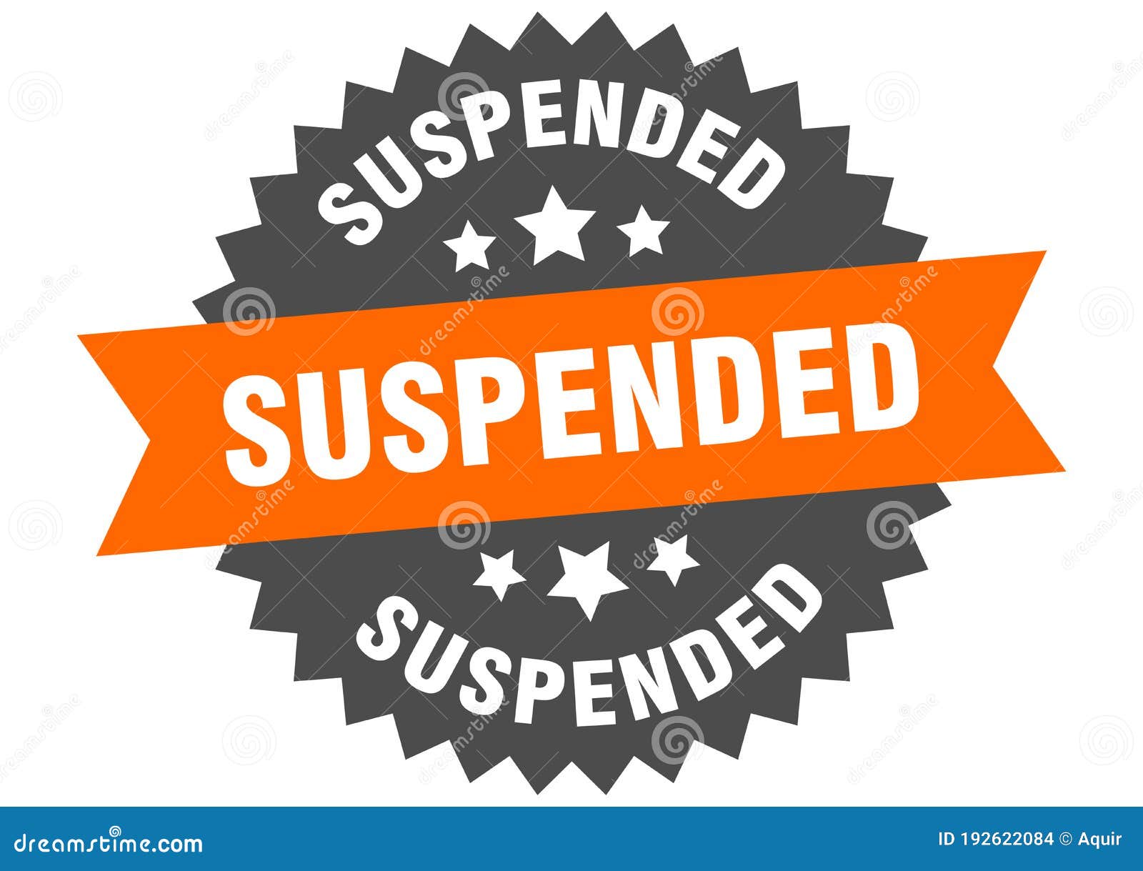 Suspended Sign. Suspended Round Isolated Ribbon Label. Cartoon Vector ...