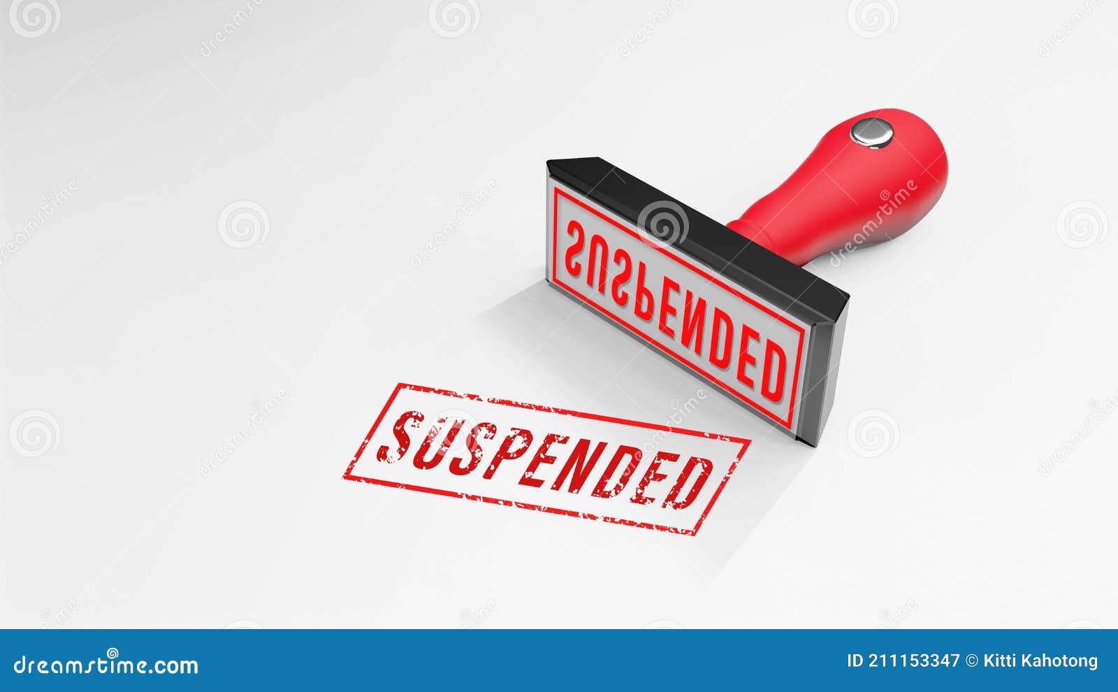 SUSPENDED Rubber Stamp 3D Rendering Stock Illustration - Illustration ...