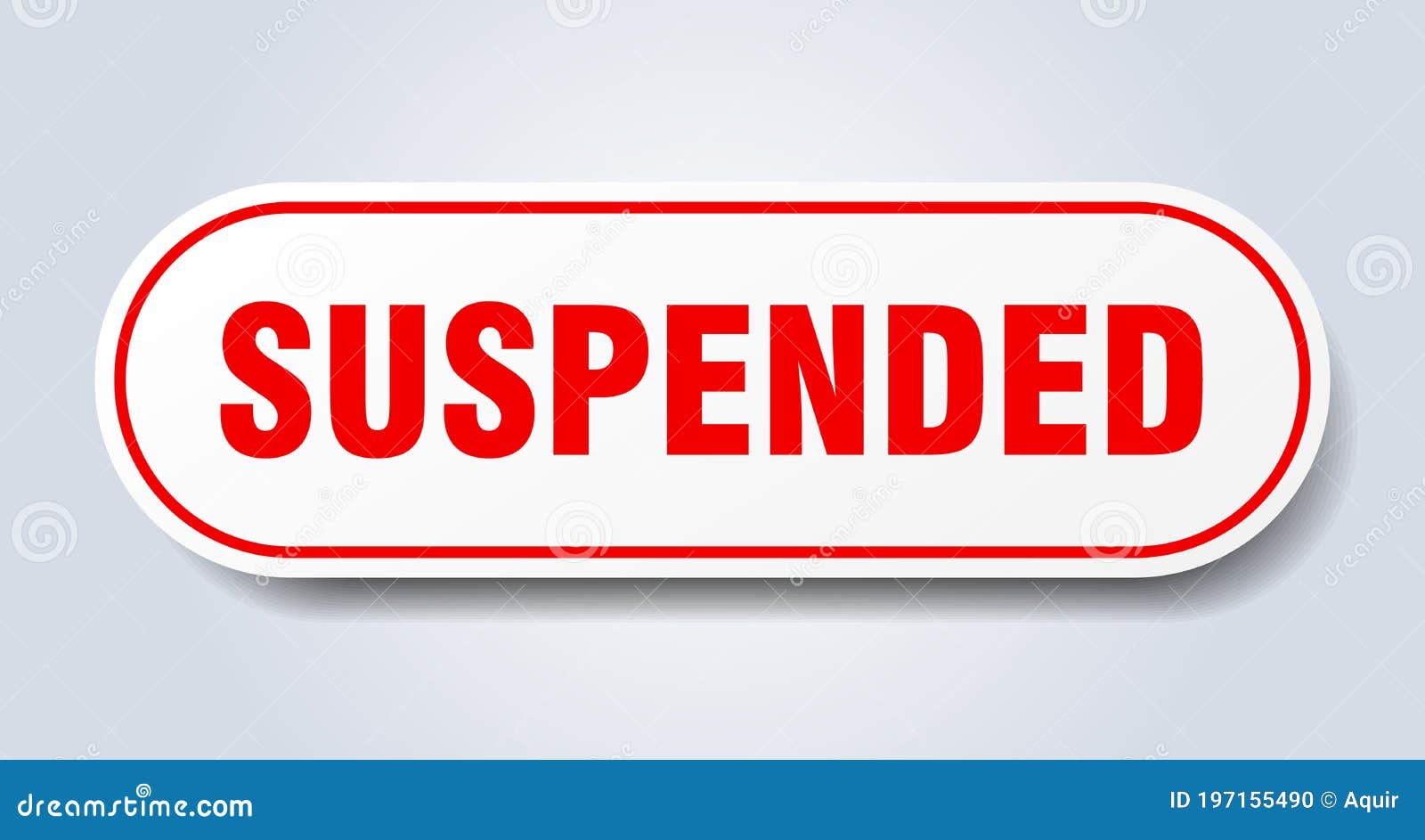 Suspended Sign. Suspended Round Isolated Ribbon Label. Cartoon Vector ...