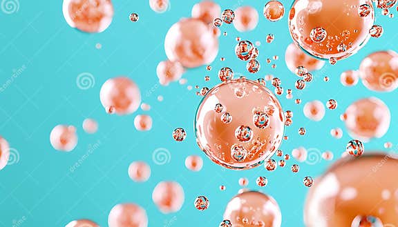 Suspended Volatile Droplets in Vibrant Turquoise Background Create ...