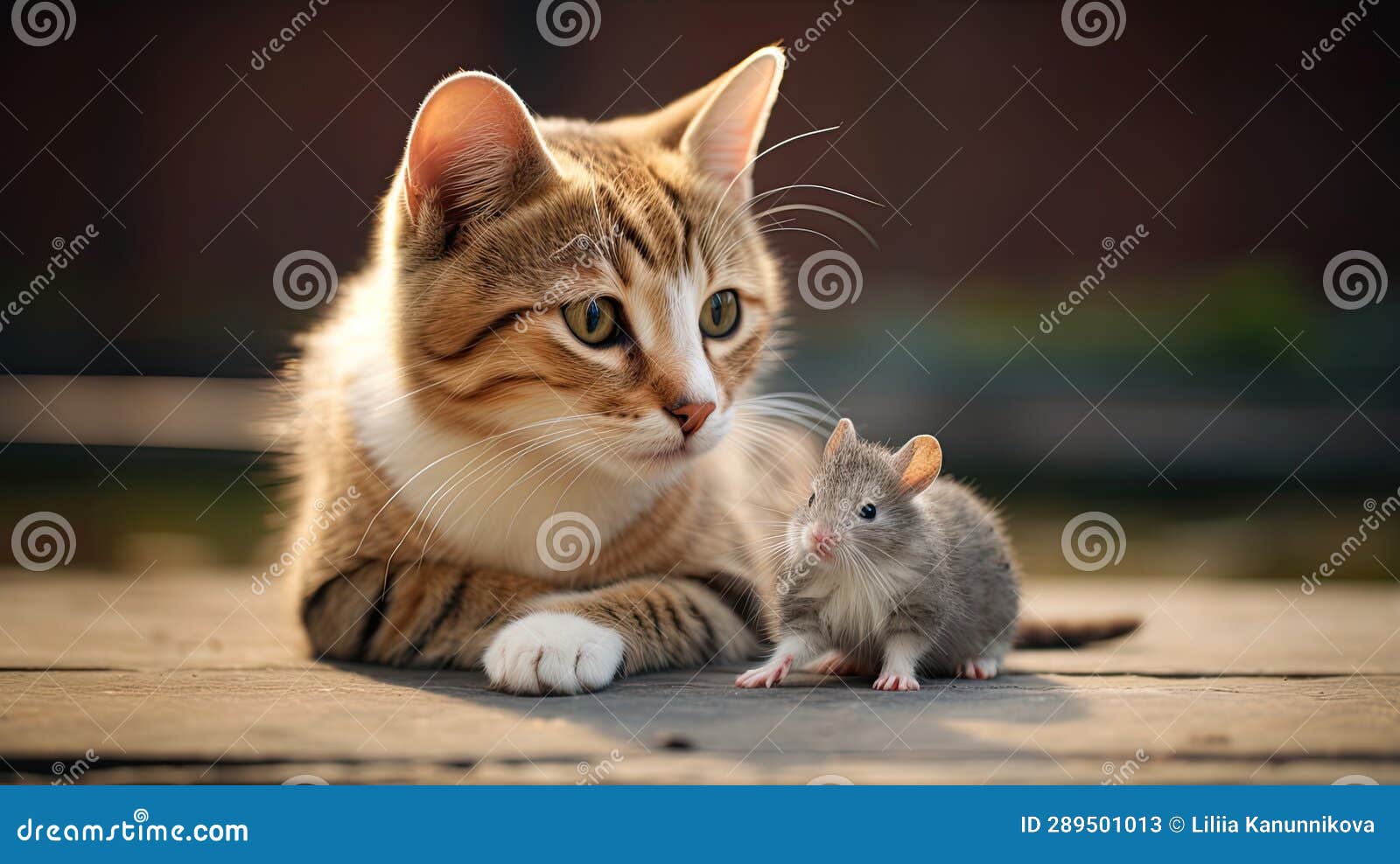 The Suspenseful Moment of a Cat Stalking a Mouse. the Scene Epitomizes ...