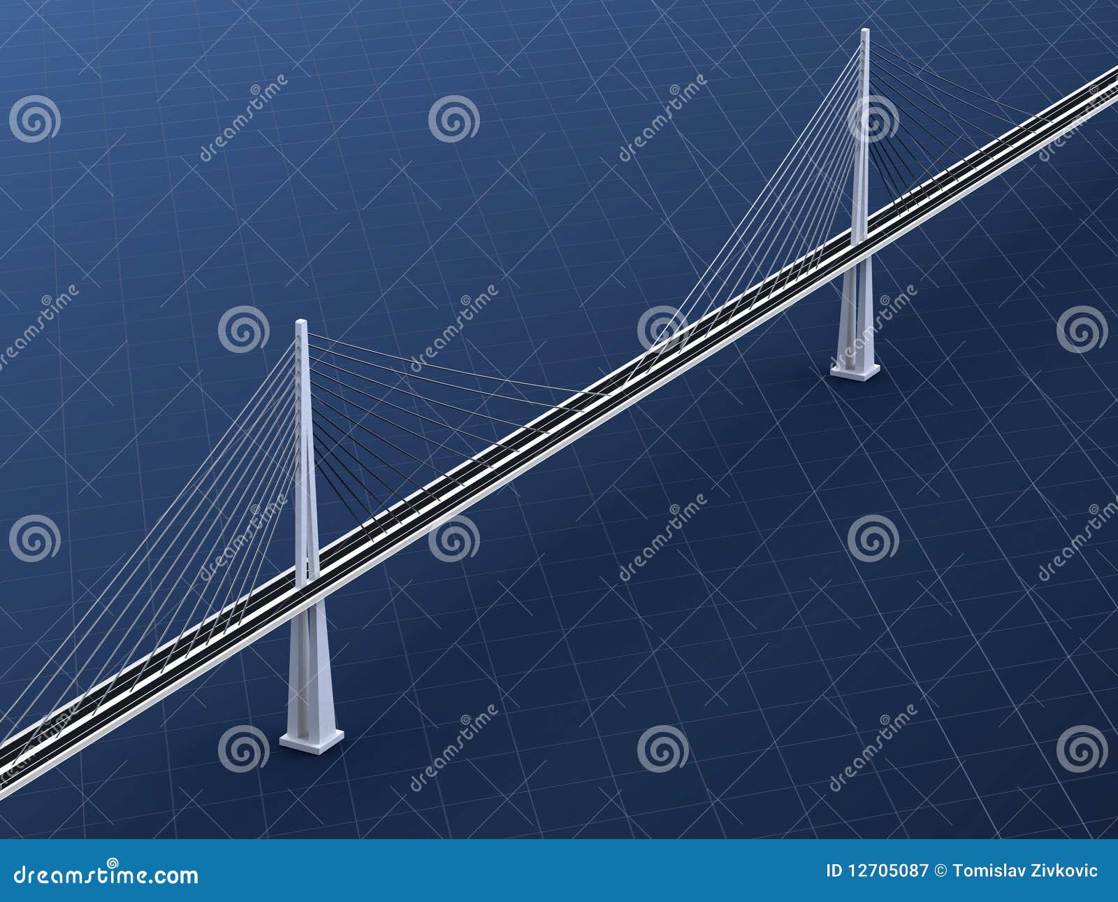 Suspension bridge stock illustration. Illustration of transportation ...