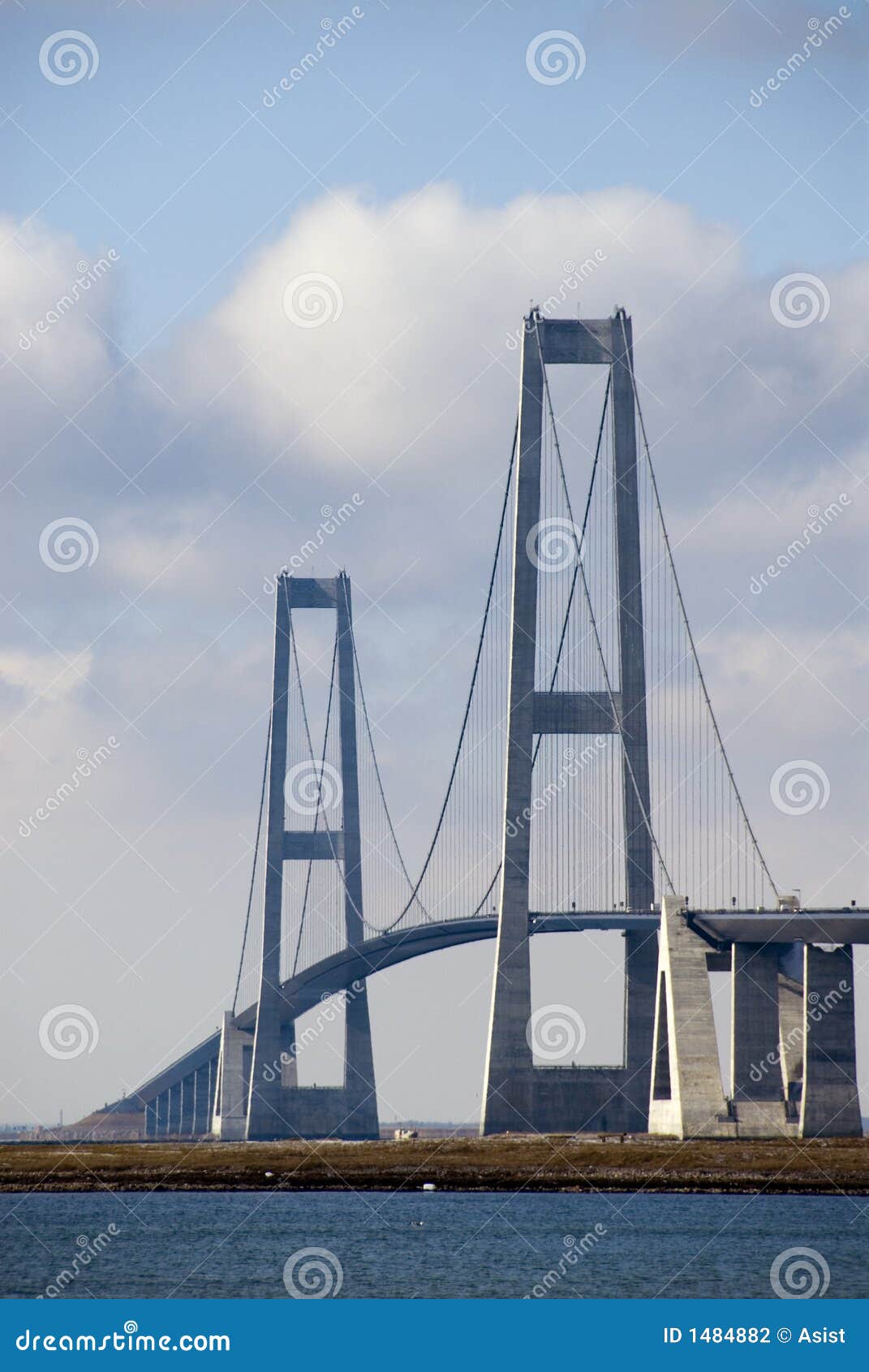 Suspension bridge stock photo. Image of transport, sealand - 1484882