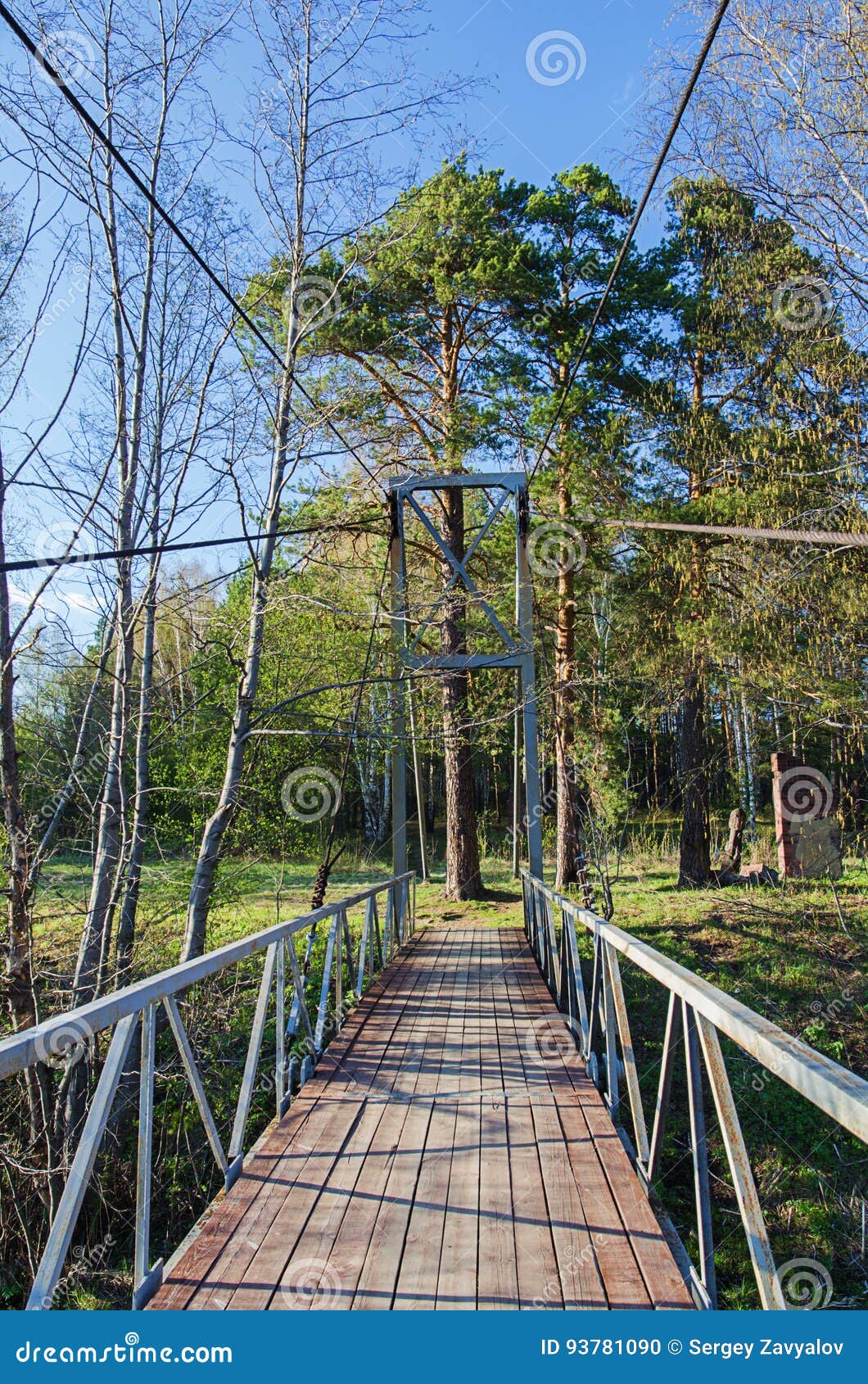 On the suspension bridge stock photo. Image of hanging - 93781090