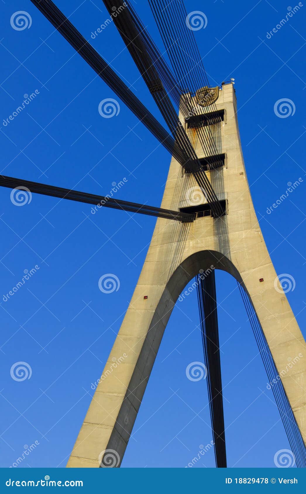 Suspension Bridge with Cables Stock Photo - Image of high, modern: 18829478