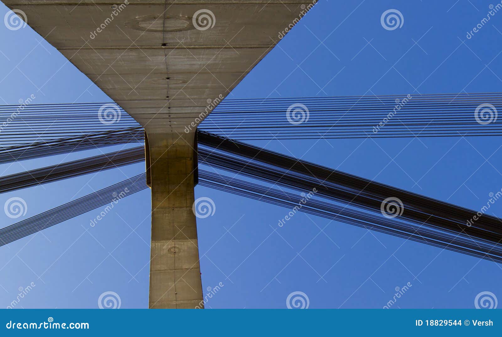 Suspension Bridge with Cables Stock Photo - Image of civil, outdoor ...