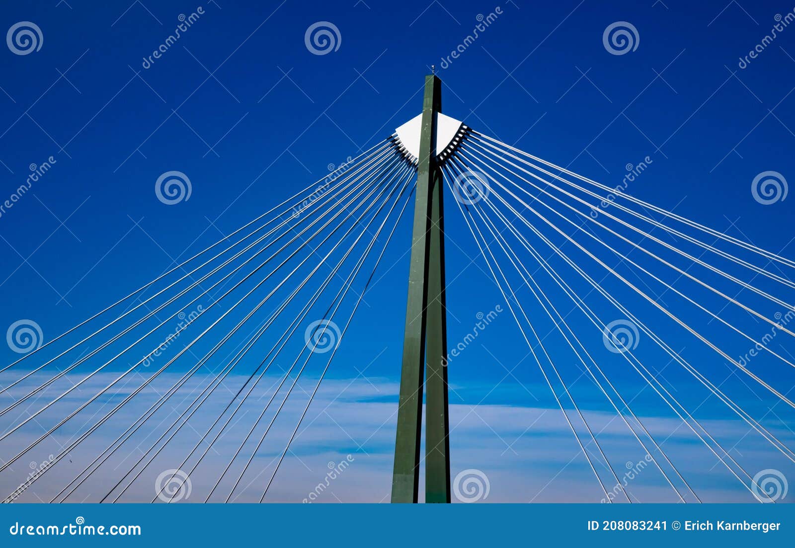 Suspension Bridge Cables and Blue Cloud Sky Stock Image - Image of ...