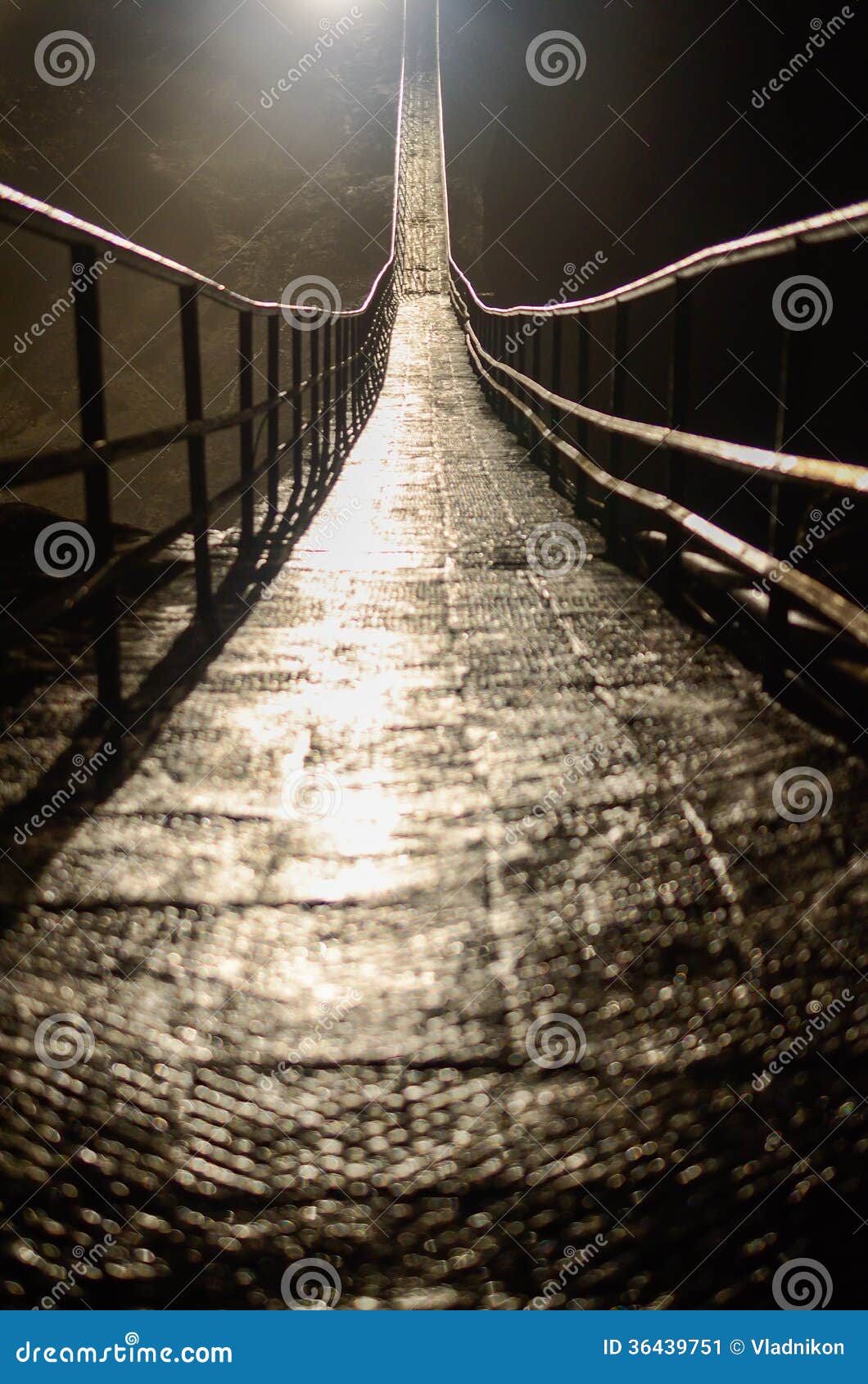 Suspension Bridge in the Dark Cave Stock Image - Image of industry ...