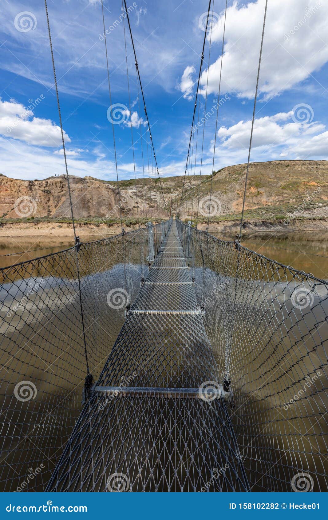 Suspension Bridge at Drumheller in Alberta Canada Stock Photo - Image ...