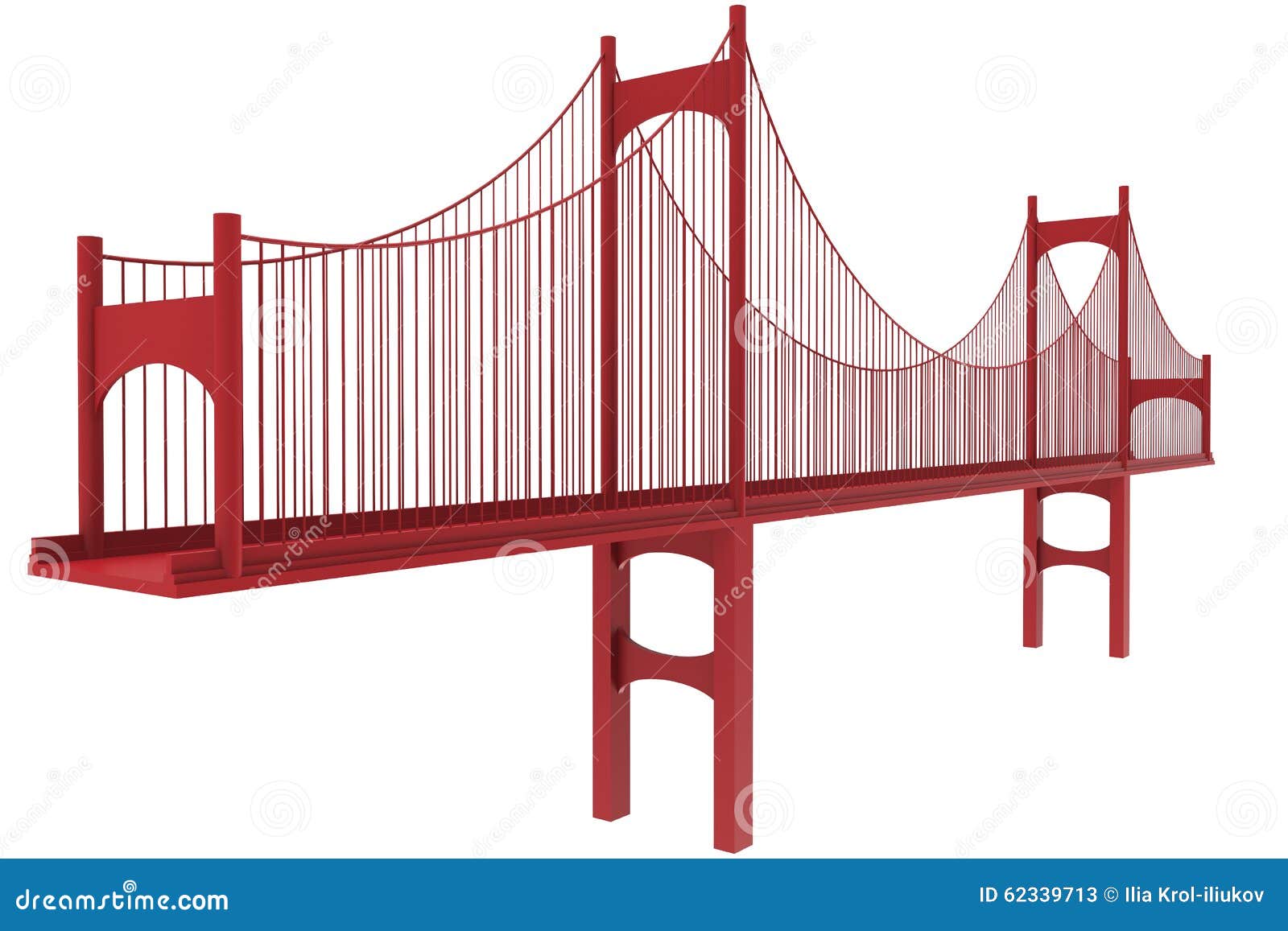 Suspension Bridge Illustration Stock Illustration - Illustration of ...