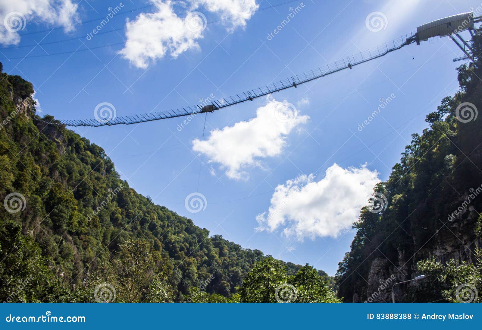 Suspension Bridge in Mountain Stock Photo - Image of bridge, chill ...