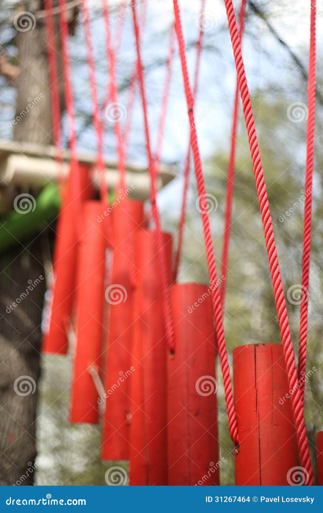 Suspension Bridge is a Part of High Ropes Course Stock Photo - Image of ...